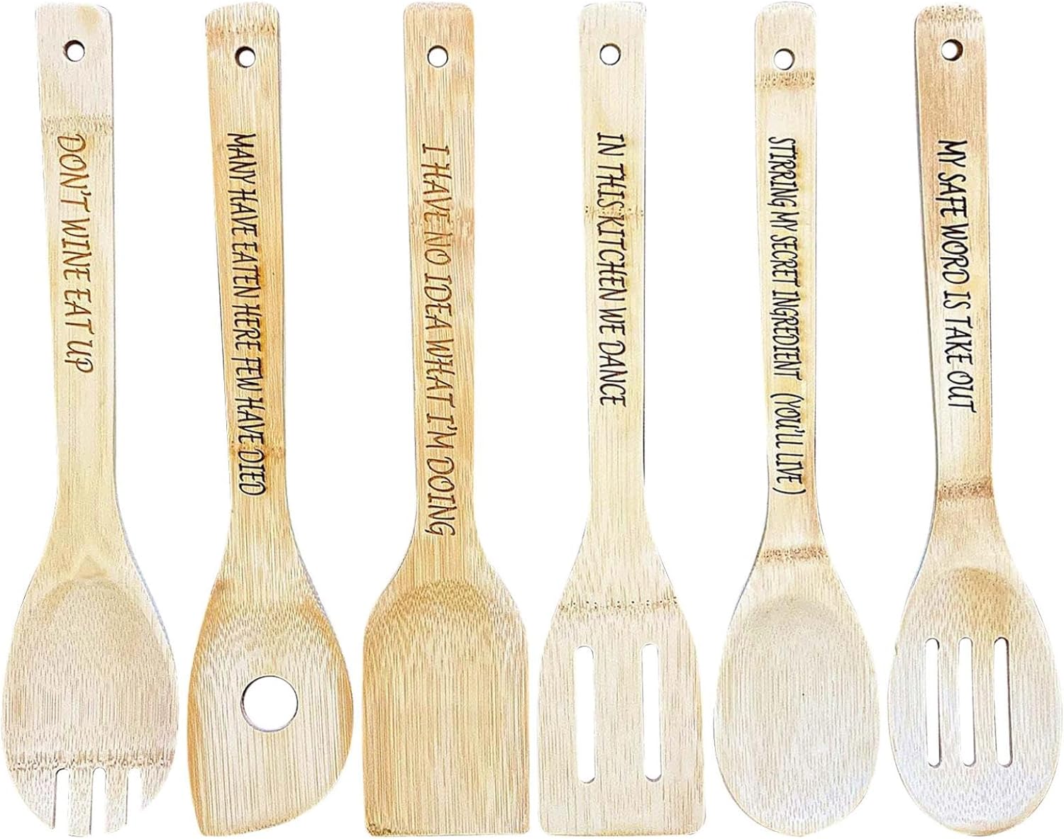 Amazon.com: 6Pcs Funny Wooden Spoon Set, Funny Wooden Cooking Spoons ...