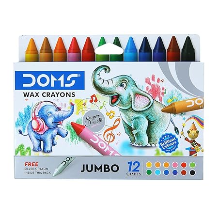 Doms 12 Shades Jumbo Wax Crayons Smooth Even Shading Bright doms-12-shades-jumbo-wax-crayons-smooth-even-shading-bright