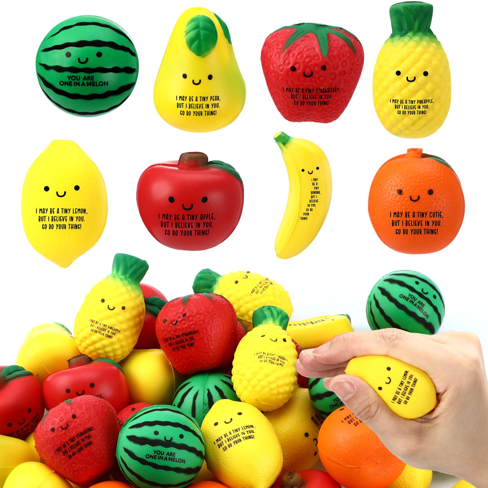 Amazon.com: Outus 40 Pcs Fruit Stress Balls Bulk Inspirational Squeeze ...