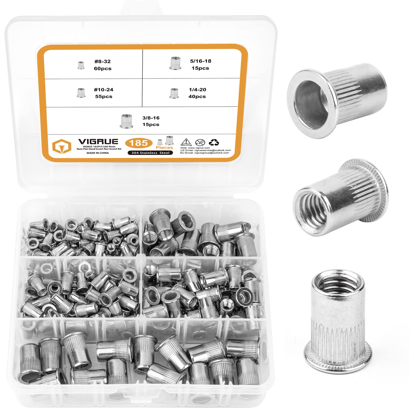 SAE Metric Nutserts 230PCS Rivet Nuts Assortment Kit - SAE & Metric ...
