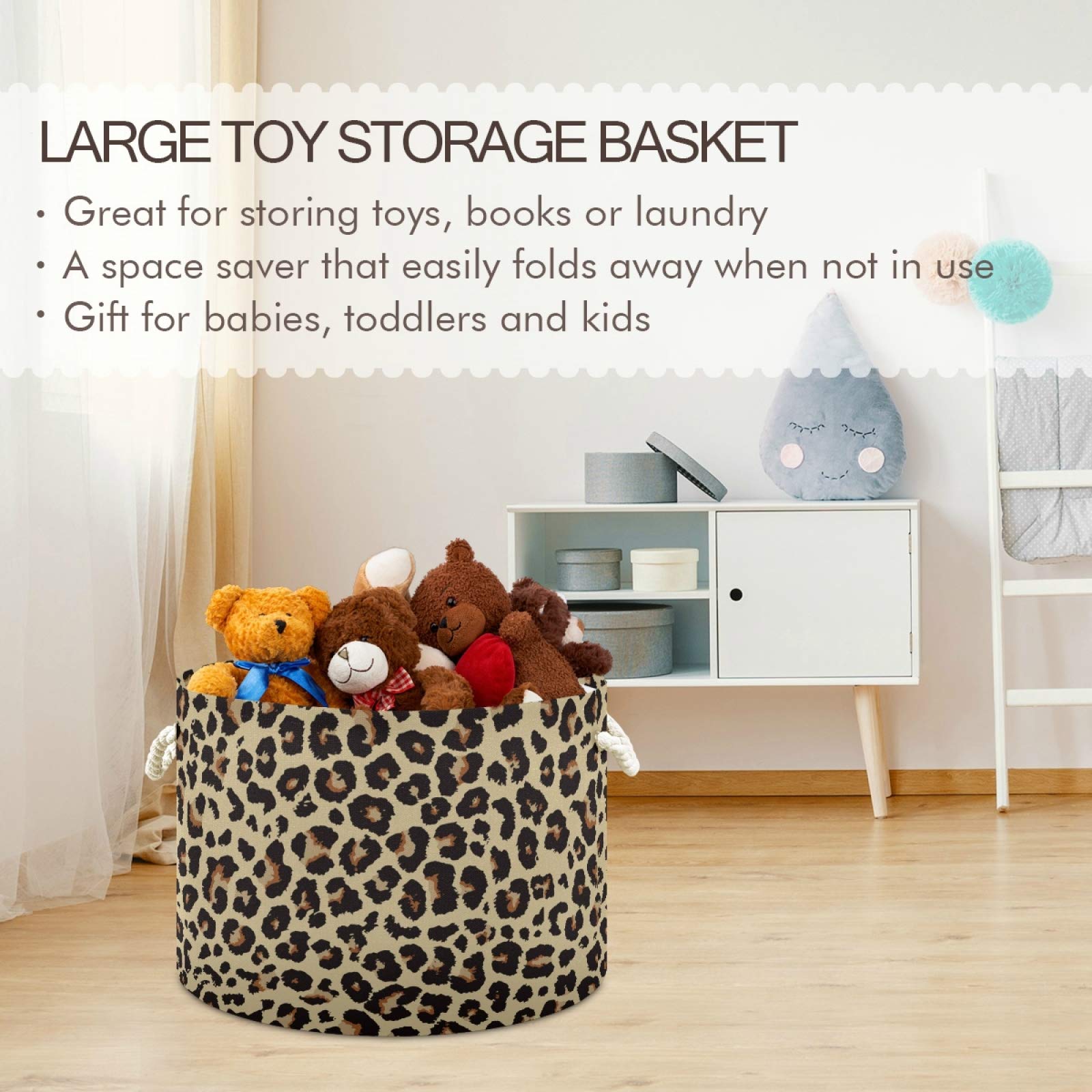 Snapklik.com : Cheetah Leopard Toy Storage Basket Animal Skin Storage ...