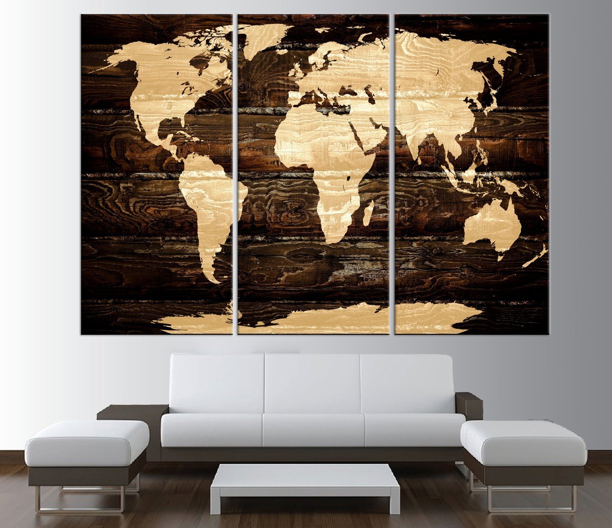 Large World Map Canvas