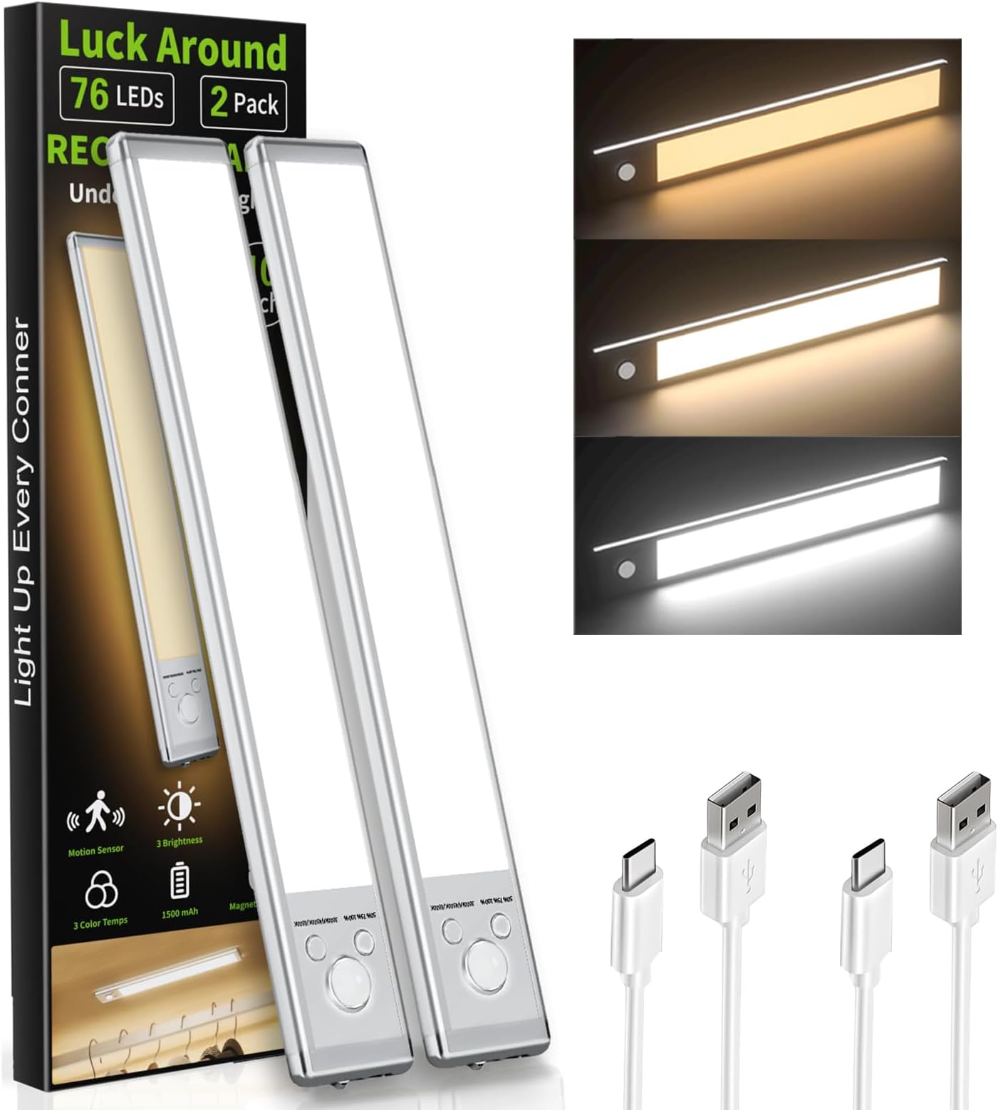 BOMTIMY LED Motion Sensor Under Closet Lights Indoor Wireless Lighting ...