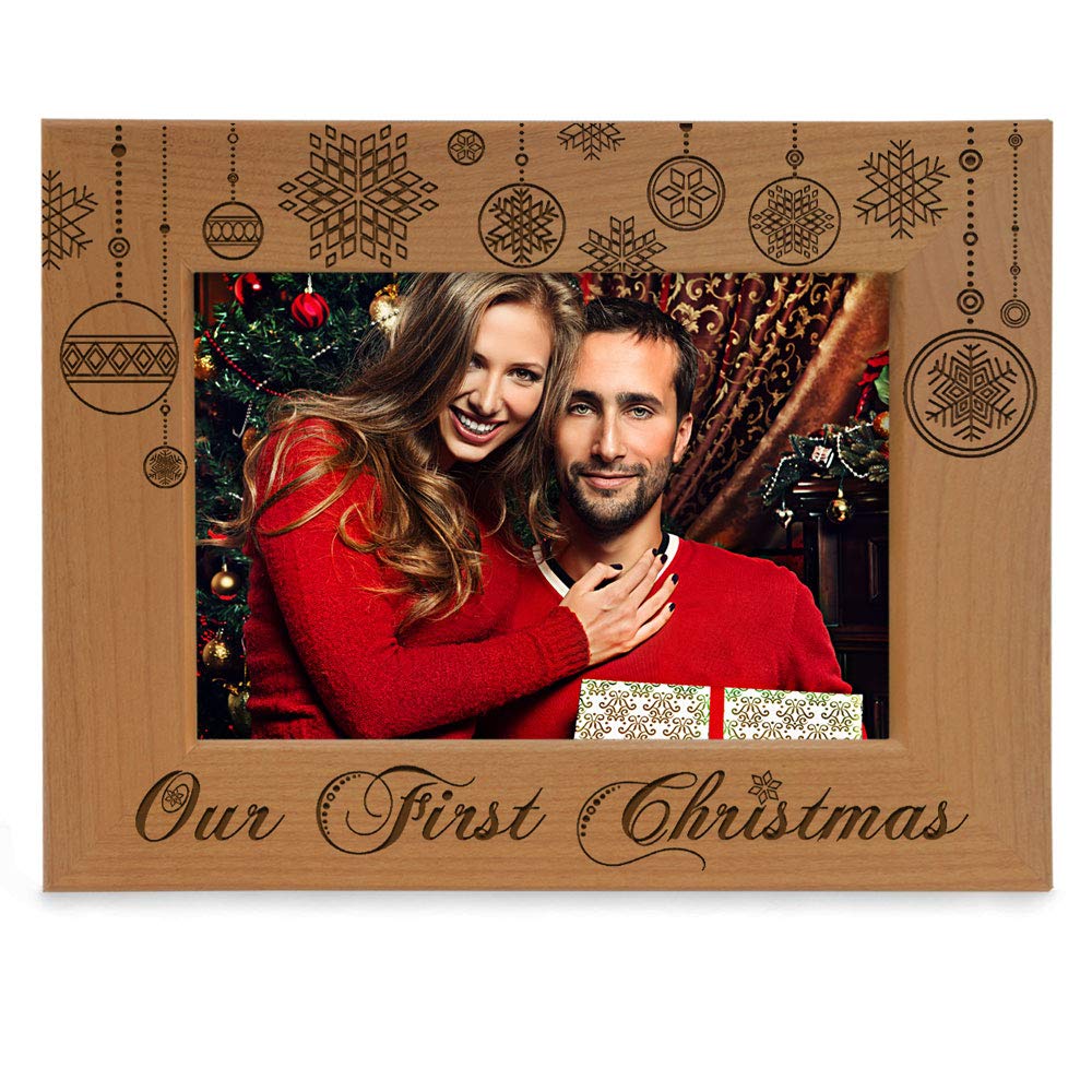 Amazon.com - KATE POSH - Our First Christmas Engraved Natural Wood ...