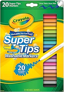 Amazon.com: Crayola Super Tips Markers, Coloring Book Markers, 20 count ...