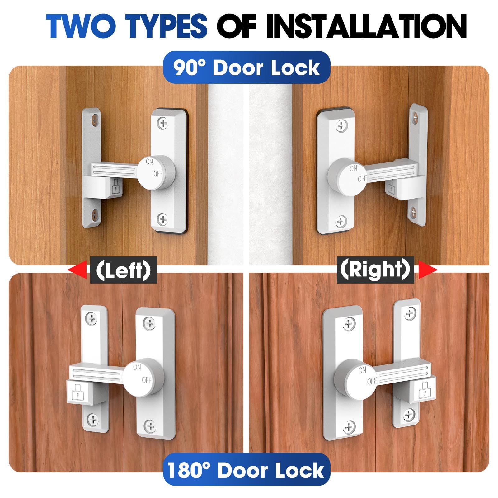 Snapklik.com : YogePote Sliding Barn Door Lock, 90/180 Degree Hardware ...
