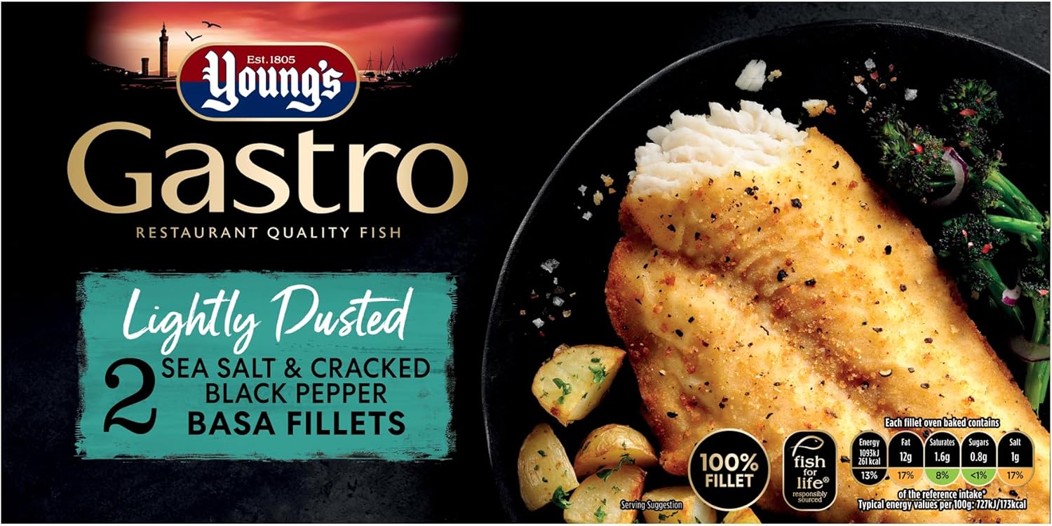 Young's Gastro 2 Lightly Dusted Sea Salt & Cracked Black Pepper Basa ...