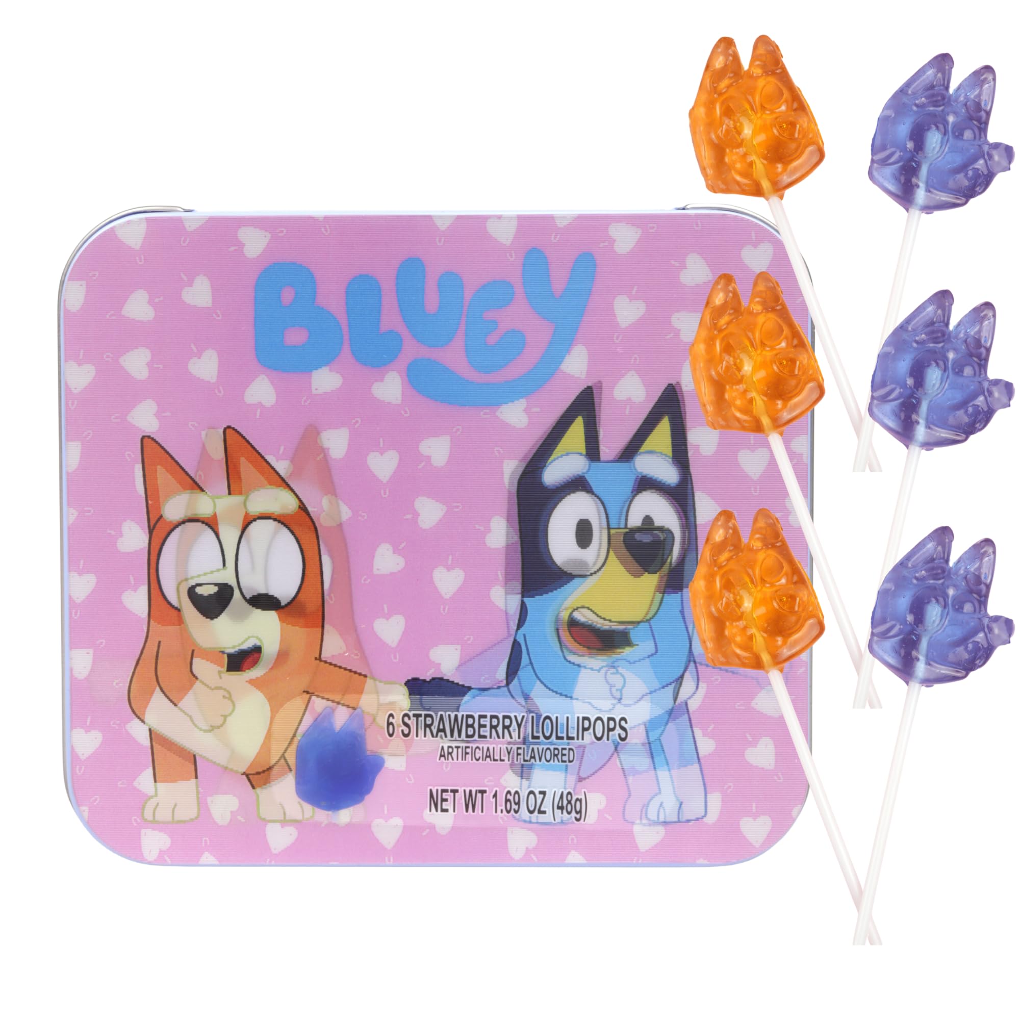 Snapklik.com : Bluey Valentines Lollipops Tin, Individually Wrapped ...
