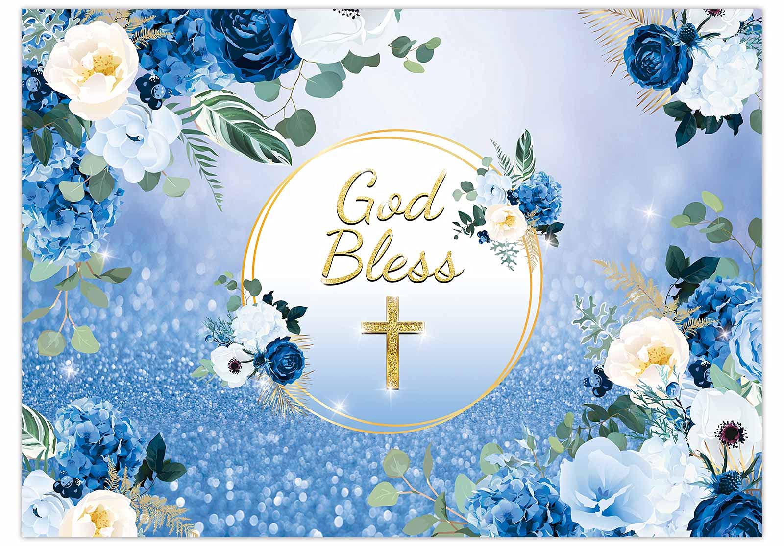 Buy Funnytree 7x5FT God Bless Backdrop Baptism Party Boy First Holy ...