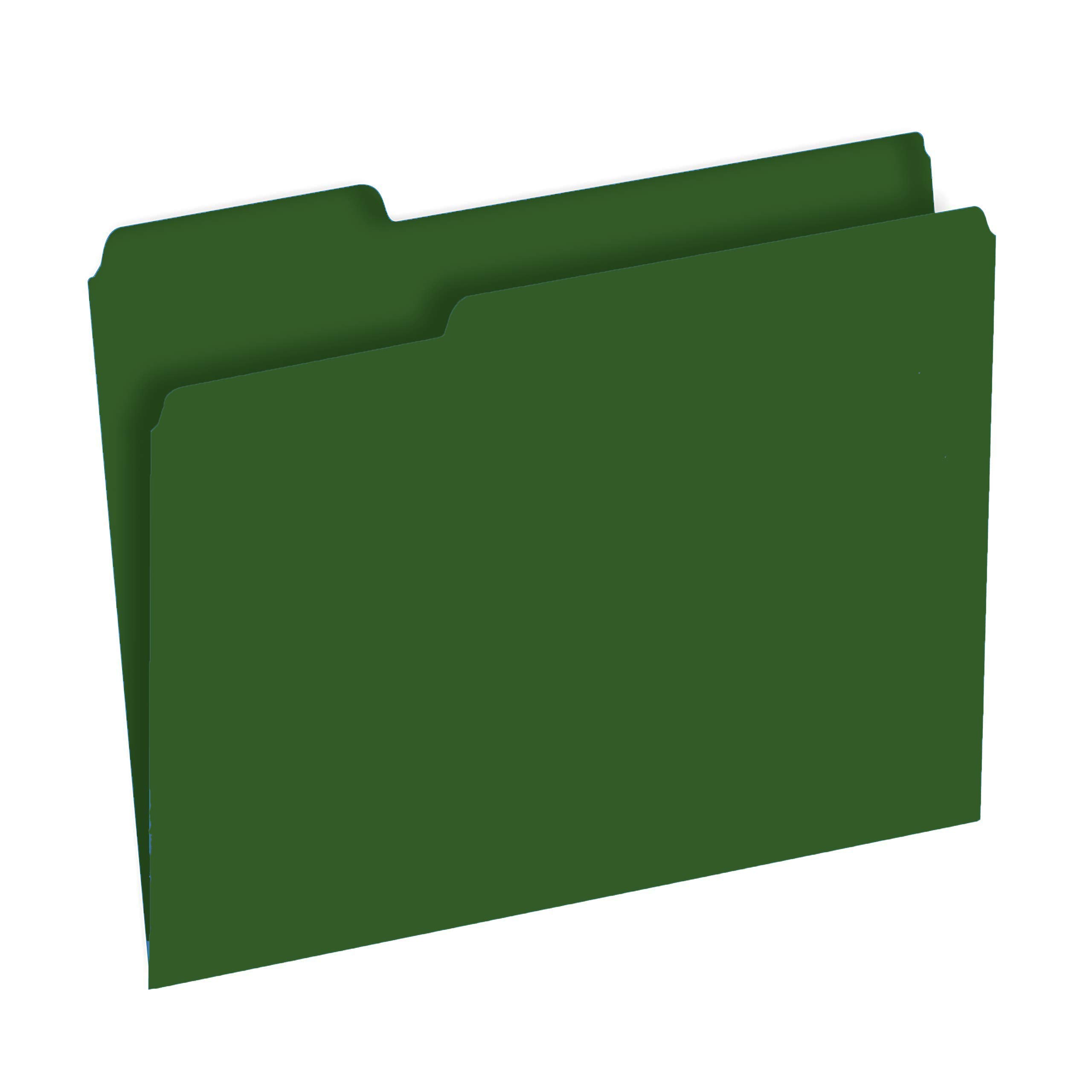 Snapklik.com : 1/3 Cut Dark Green File Folders Letter Size - 100 Pack ...