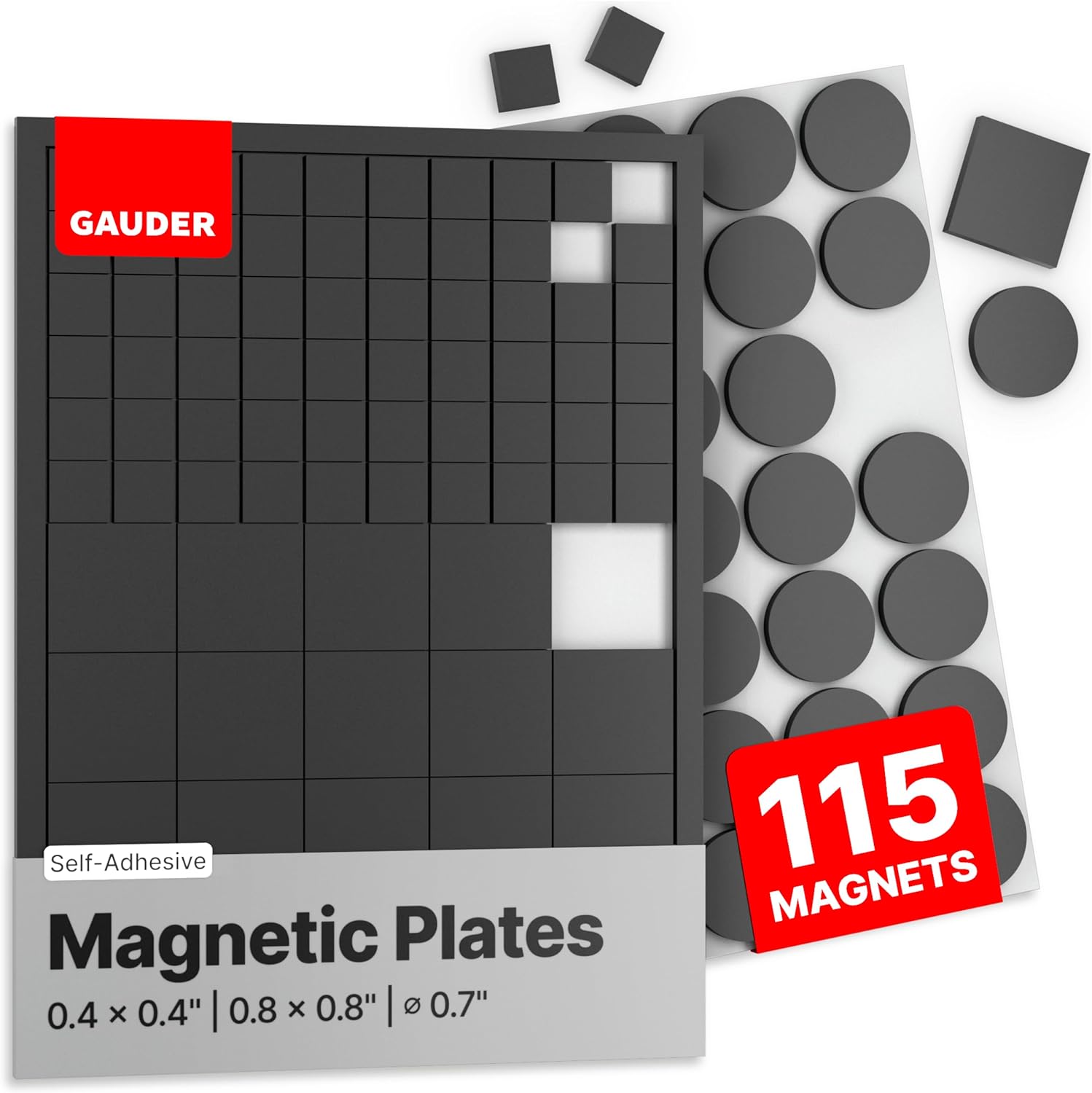 Amazon.com: GAUDER Magnetic Dots and Squares | Small Sticky Magnets ...