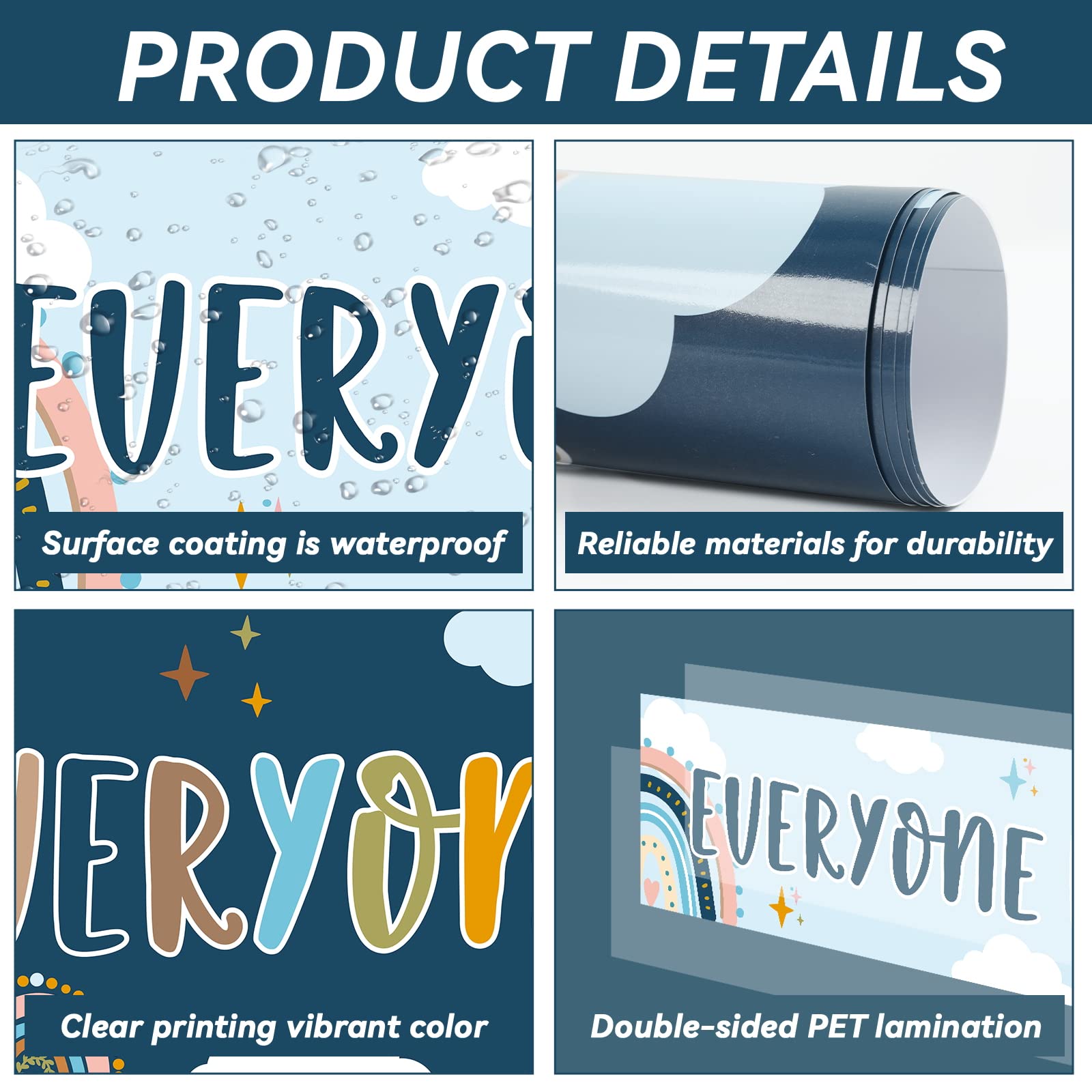 Snapklik.com : 2 Pack Boho Rainbow Classroom Decorations Welcome Banner ...