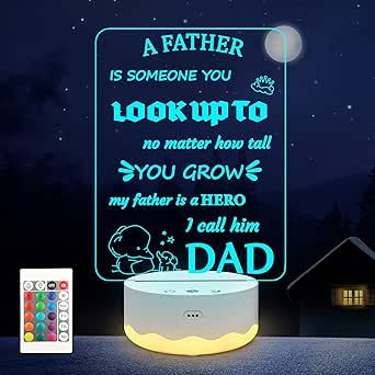 Father Gifts from Kids, I Love You Daddy 3D Illusion Lamp with remote ...