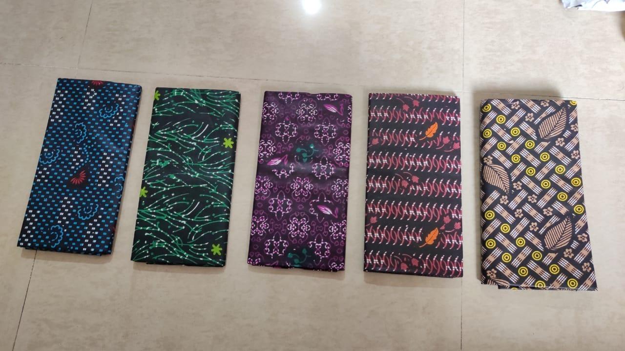 BLUE Leaf 100% Pure Cotton Printed Lungies for Men 2 Meter, Pack of 5 ...