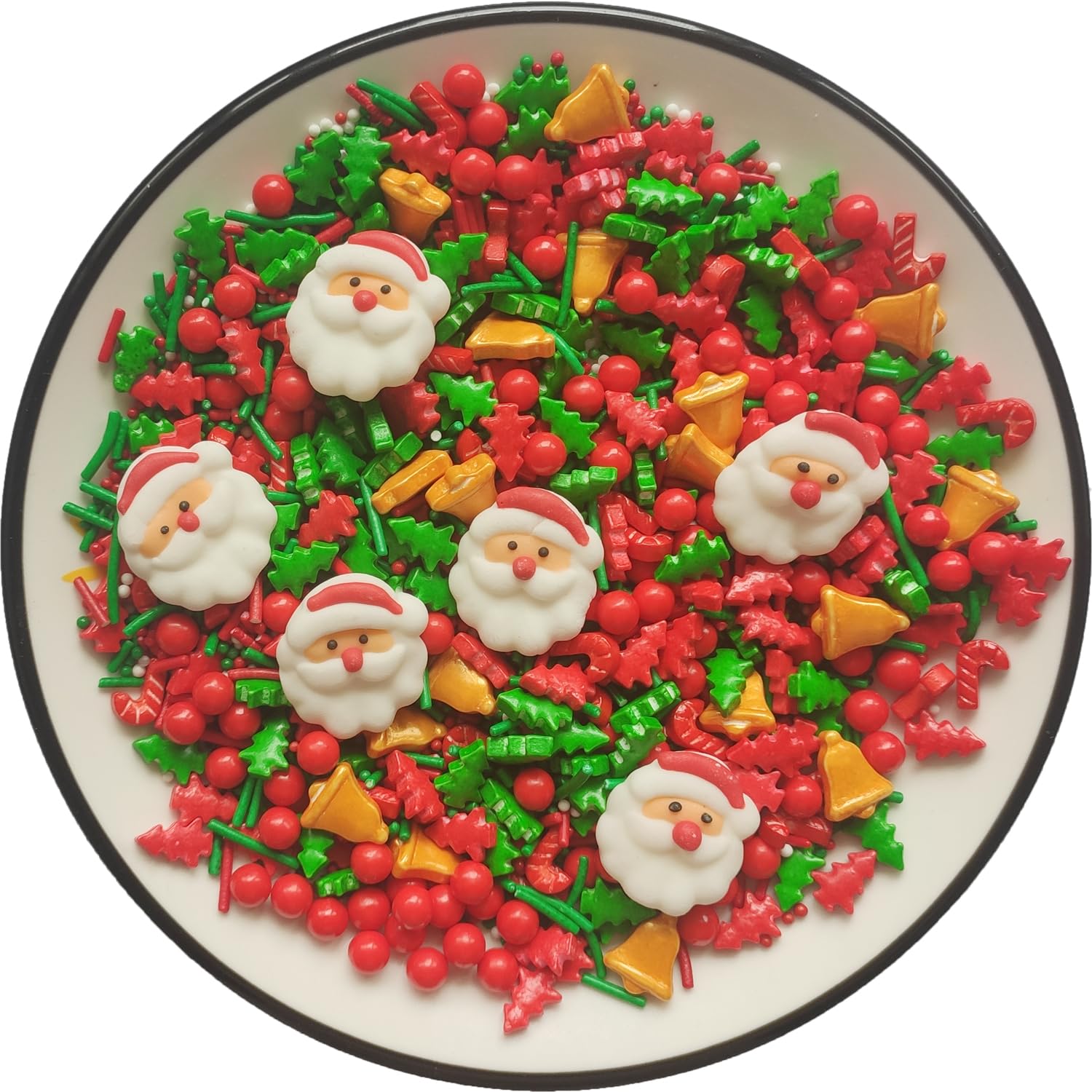 Edible Christmas Bell Candy Sprinkles with 6pcs Santa Claus | Christmas ...