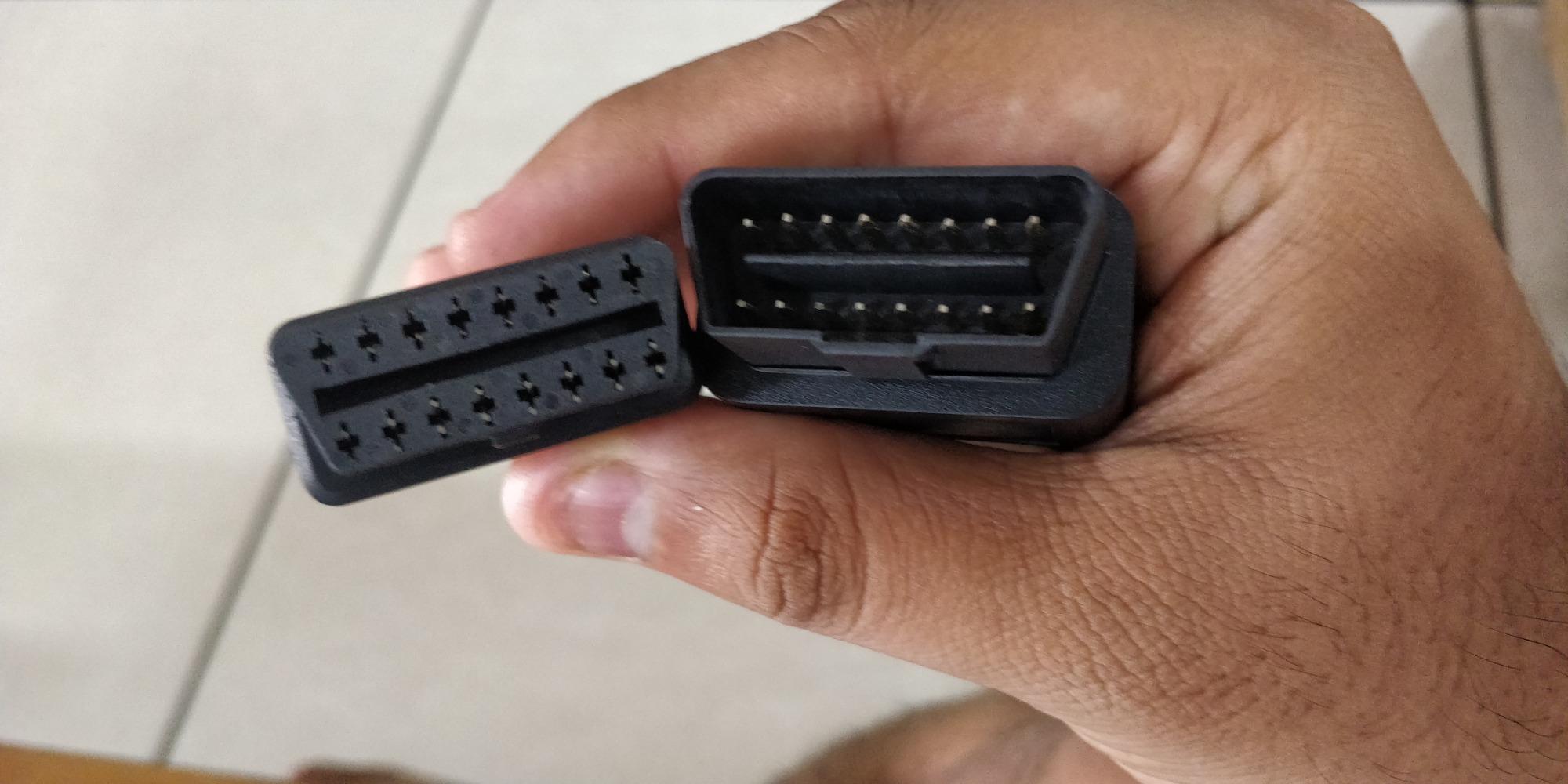 16 Pin OBD2 Male To OBD2 Female Extension Cable (30cm) for Elm327 ...