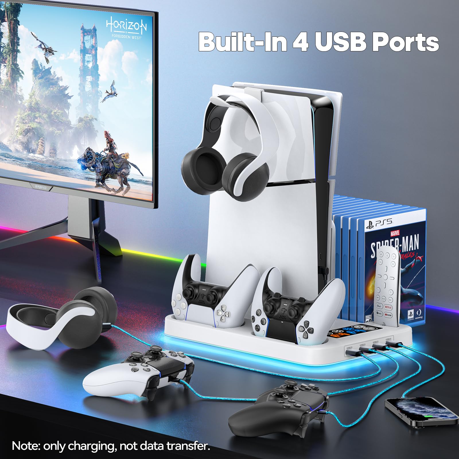 Snapklik.com : Rysker PS5 Cooling Stand For PS5 Slim & Digital, Playstation 5 Cooling Station