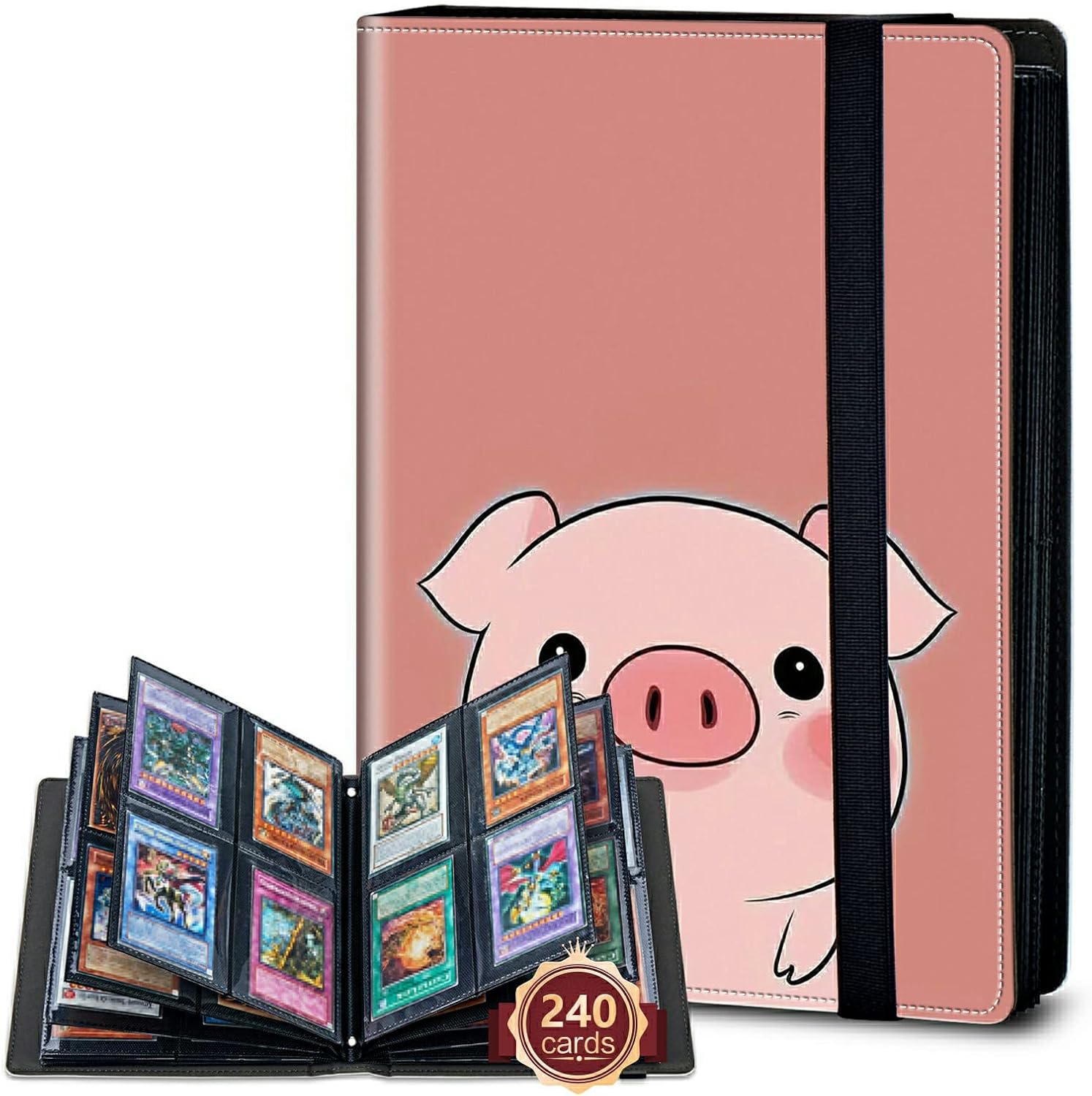 Amazon.com: Rossy 4-Pocket 240 Cards Display Album, Cute Pink Pig ...