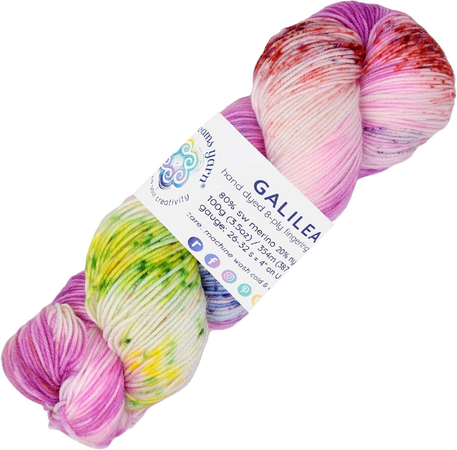 Amazon.com: Living Dreams Yarn Galilea. Colorful Superwash Merino Sock ...