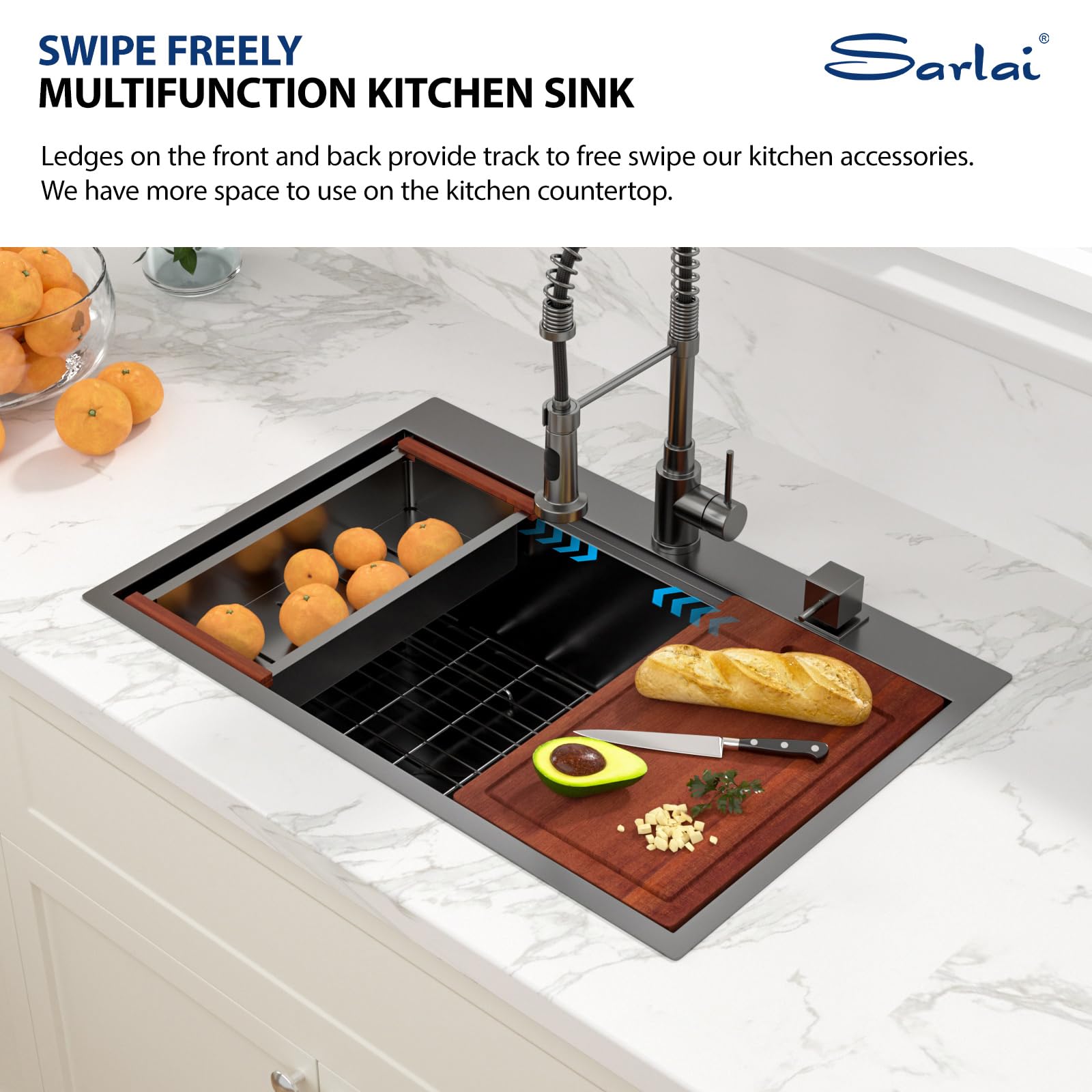 Snapklik.com : 33 Black Kitchen Sink Drop In - 33" X 22" Kitchen Sink ...