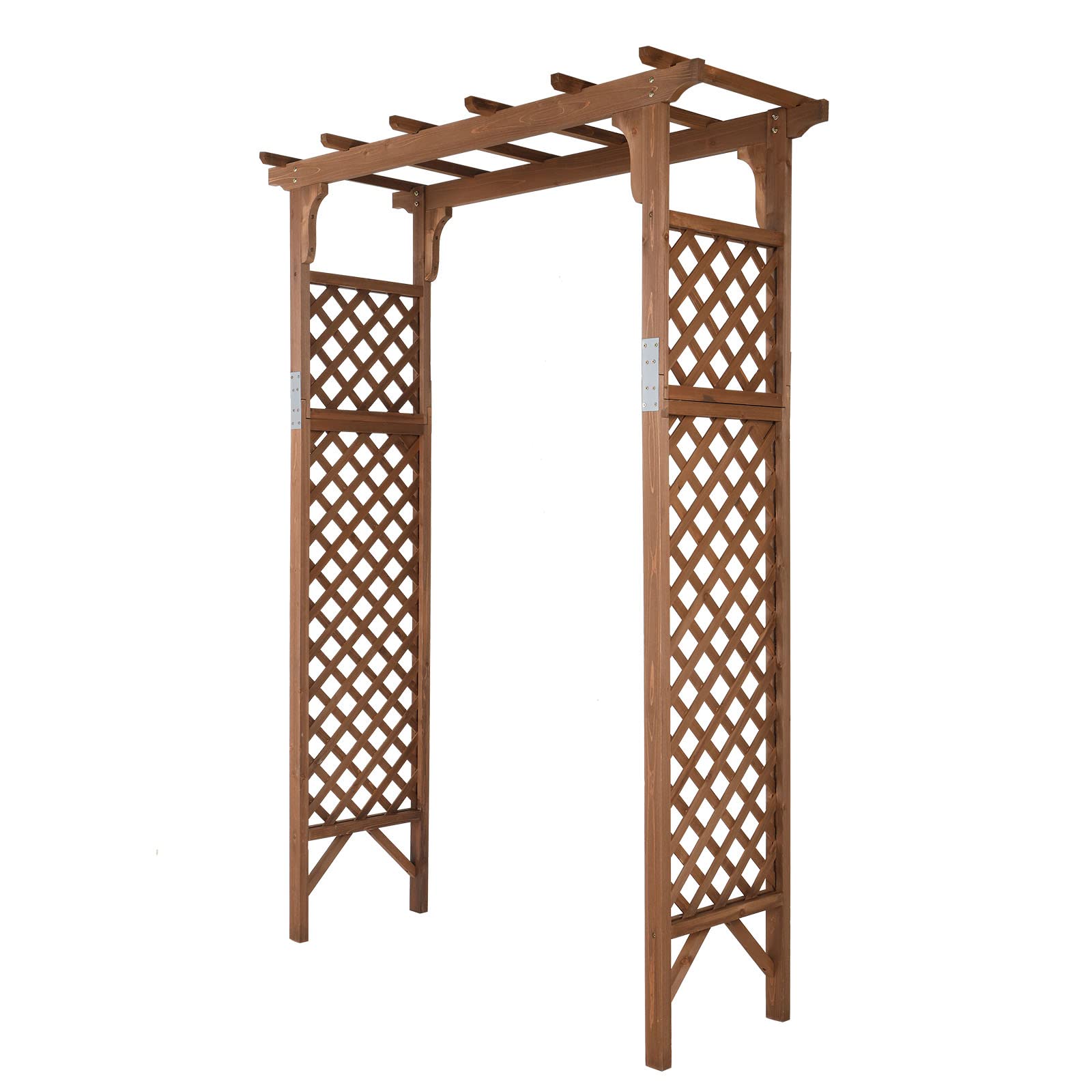 Amazon.com : VINGLI Wood Garden Arbor, 85in Wedding Arch Garden Trellis ...