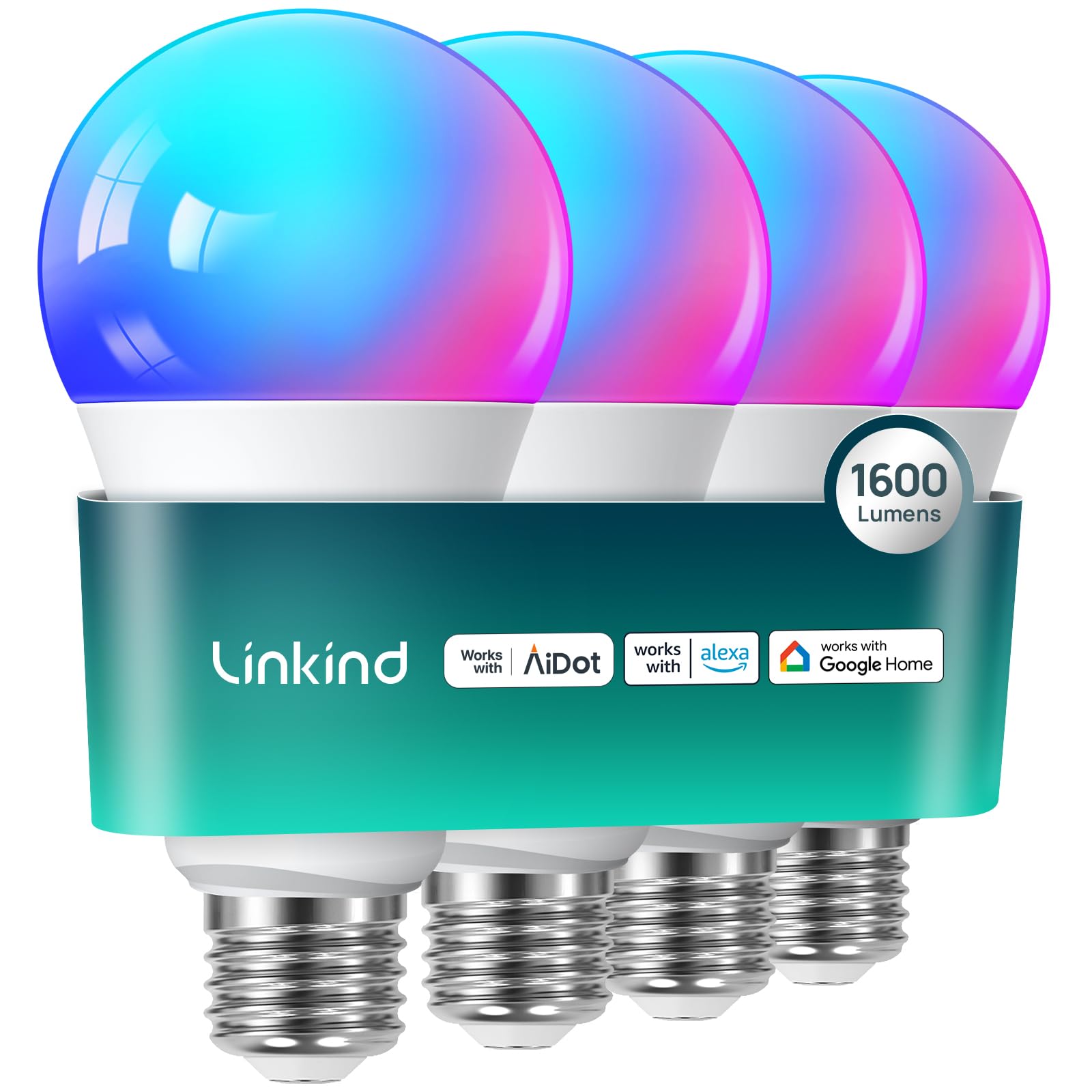 Linkind Smart Light Bulbs, 1600LM (100W Equivalent) Smart Bulb, Work ...