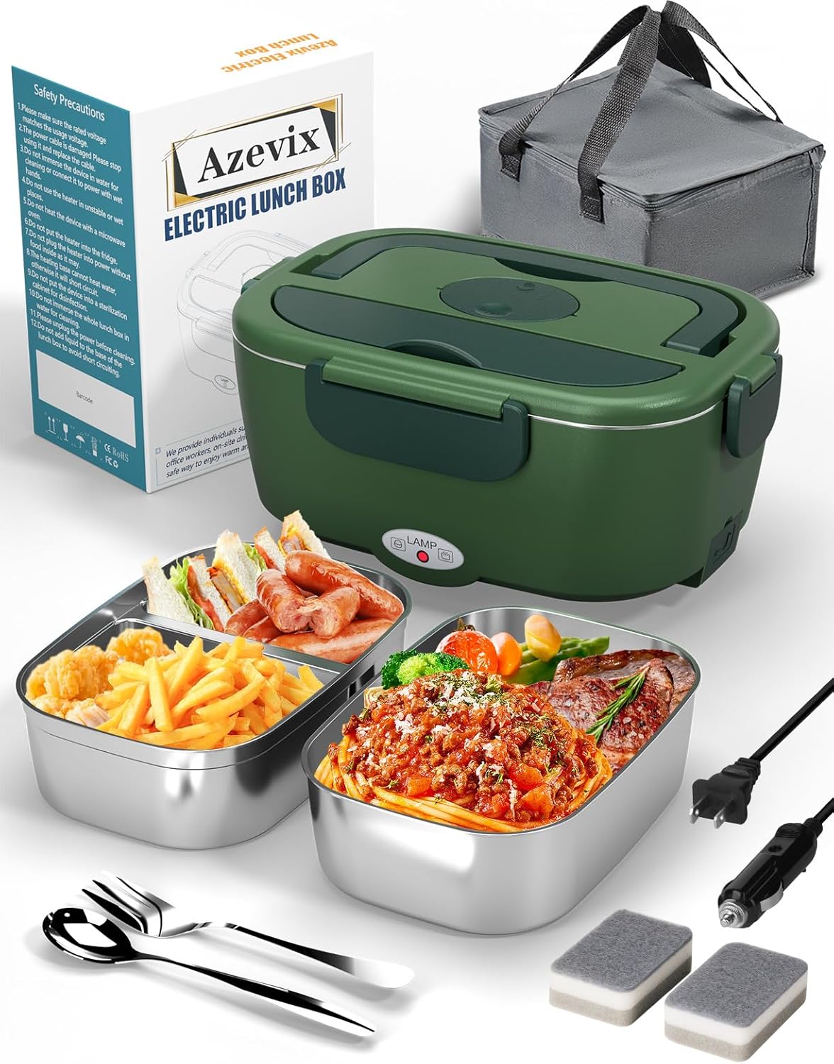 Amazon.com: Electric Lunch Box for Adults, 80 W Fast Heating Portable ...