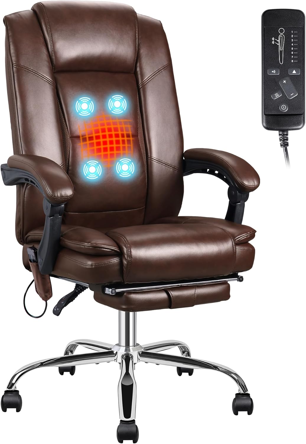 Amazon.com: Black Executive Office Chair Heated Office Chair with 4 ...
