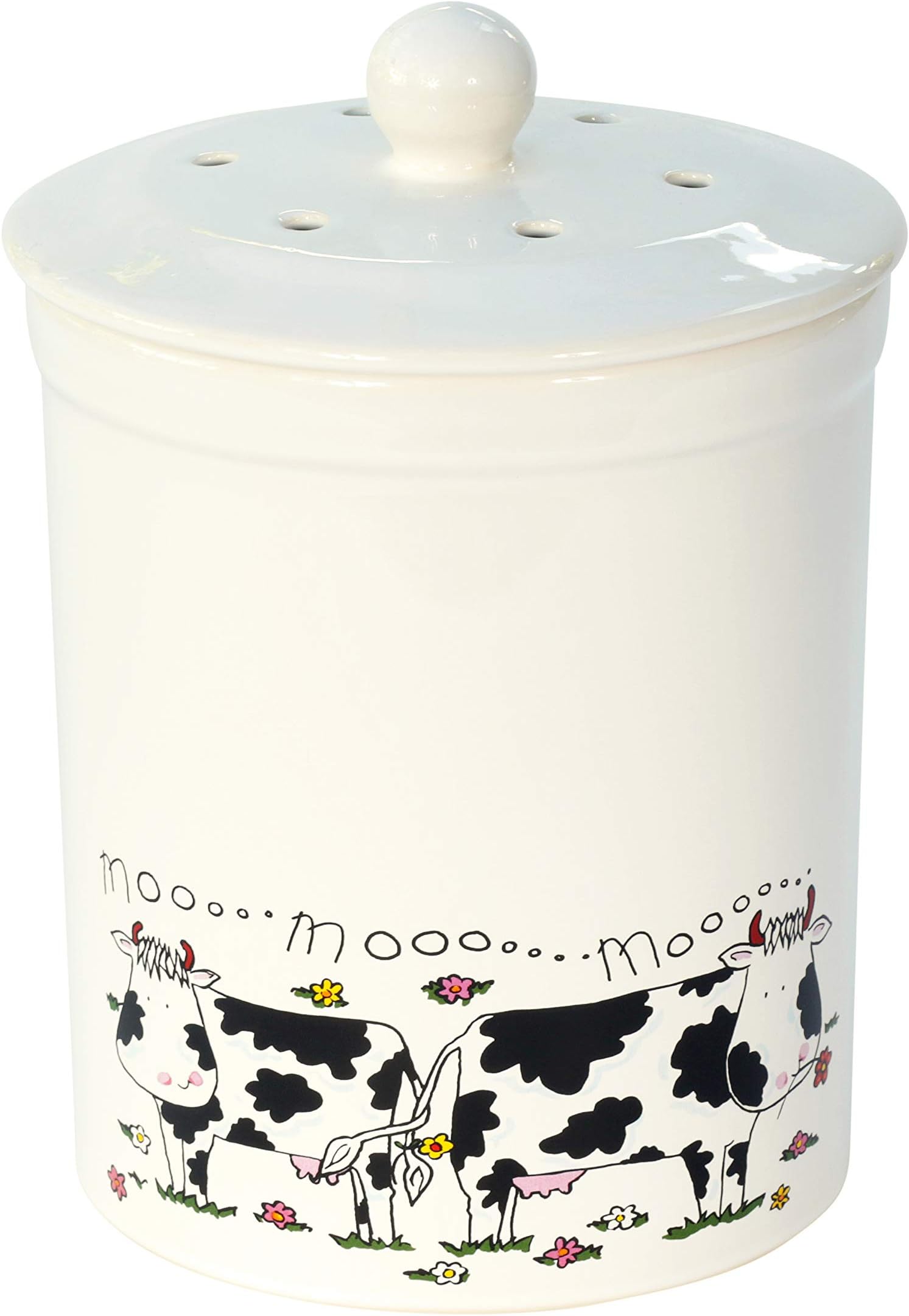 Terracotta Ceramic Kitchen Compost Caddy (Olive Green and White Colour ...