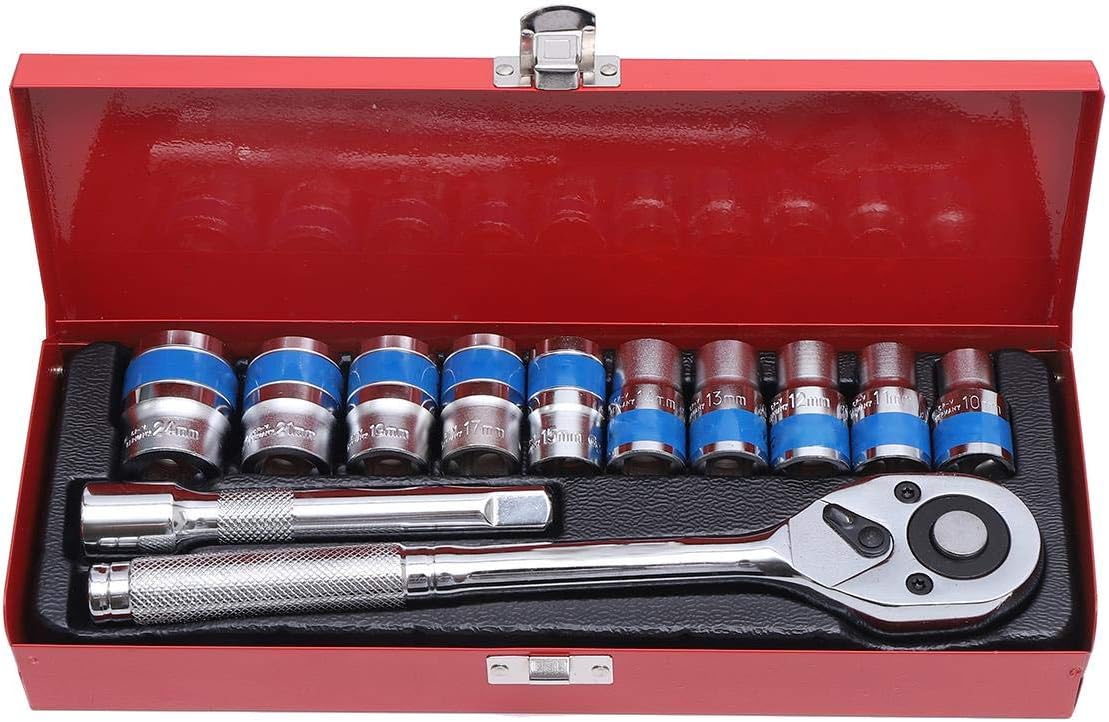 Draper 12 Piece 1/2-Inch Square Drive Metric Socket and Ratchet Set ...