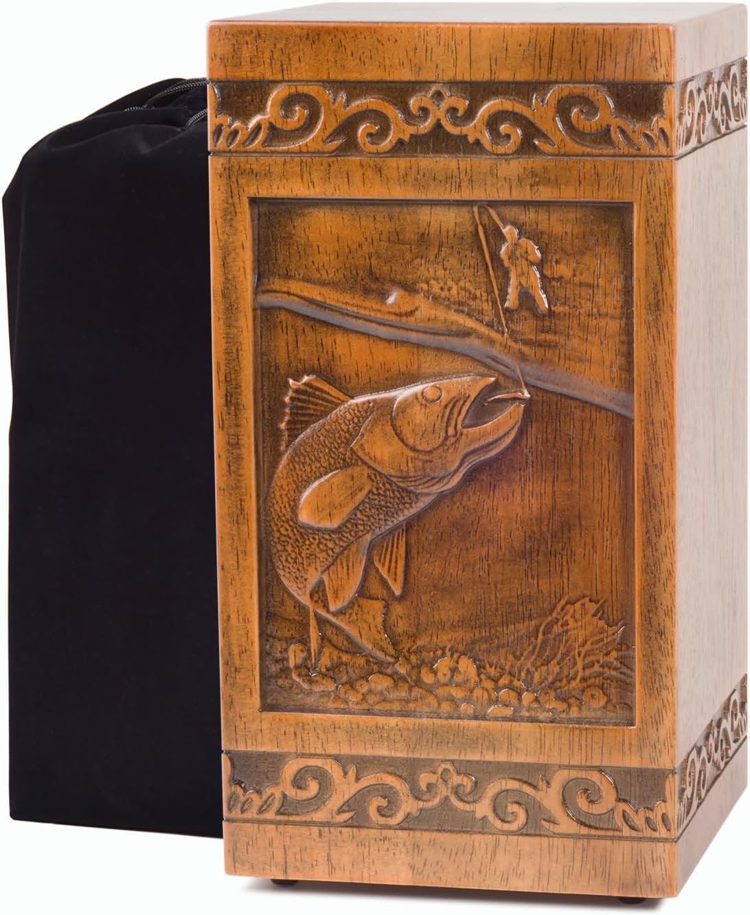 Amazon.com: Wooden Urn Box With Brass Cross | Cremation Urn for Adult ...