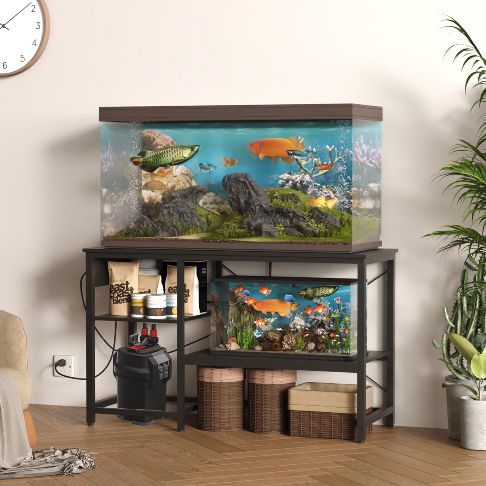 Amazon.com : BEURUKU 55-75 Gallon Fish Tank Stand with Power Outlet ...