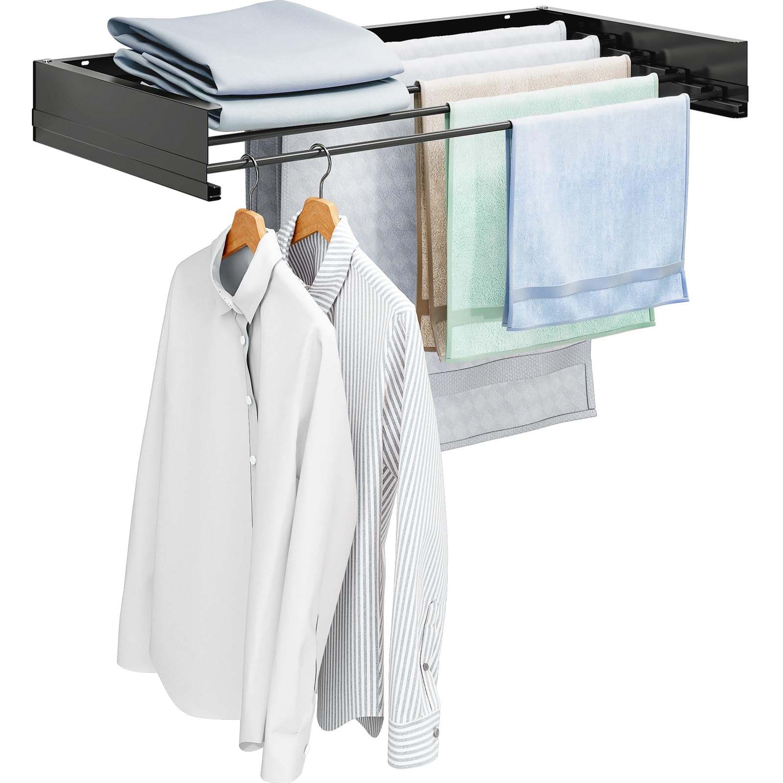 Snapklik.com : APEXCHASER Wall Mounted Clothes Drying Rack, Foldable ...