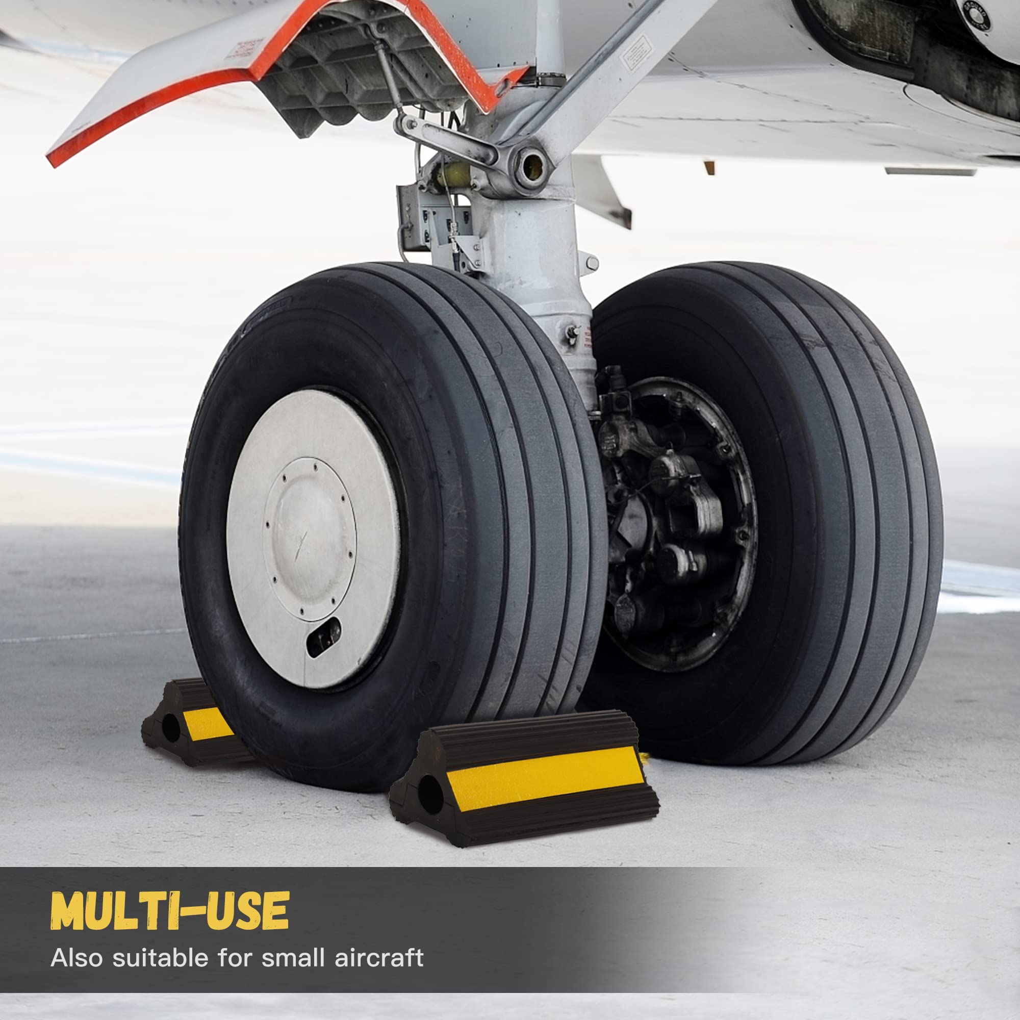 Nisorpa 4 Pack Rubber Wheel Chocks, 8.3" x 4.5" x 3.9" Heavy Duty Wheel ...