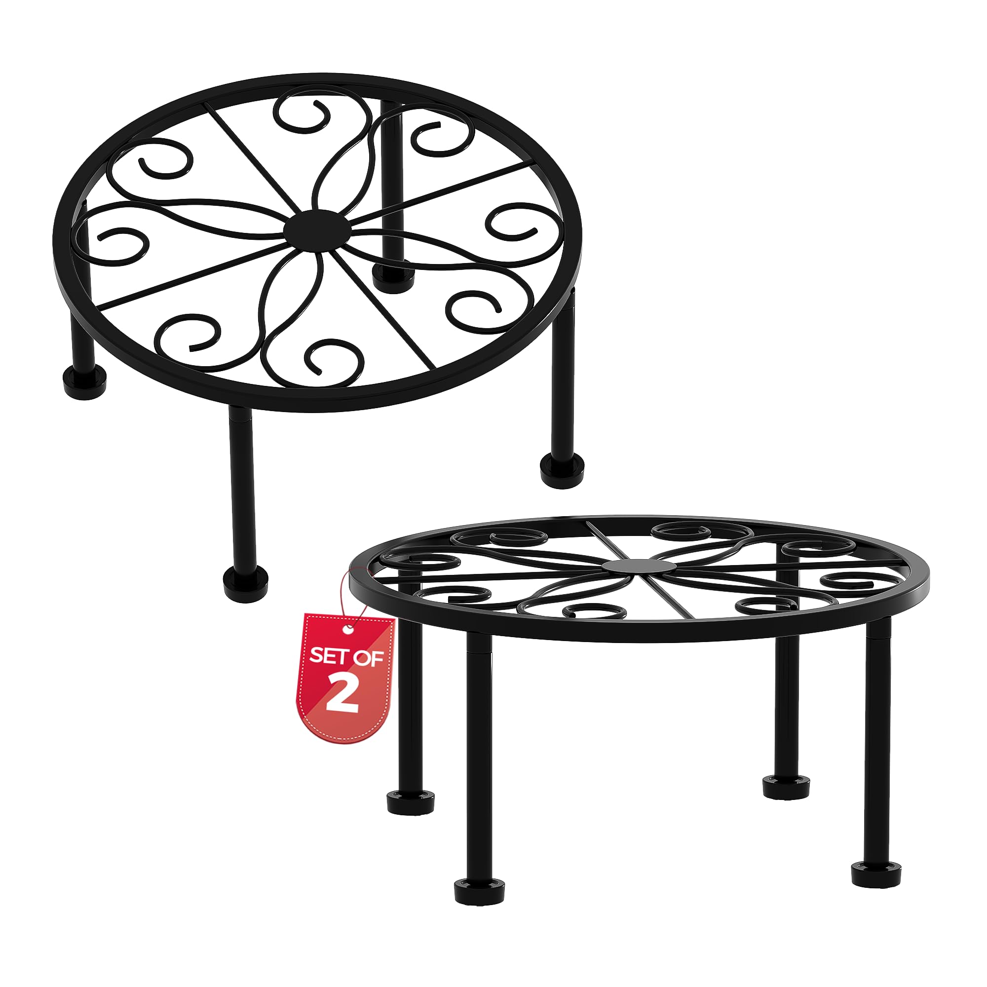 Amazon.com: Bamworld 2 Pack Plant Stands Indoor Outdoor, Heavy Duty ...