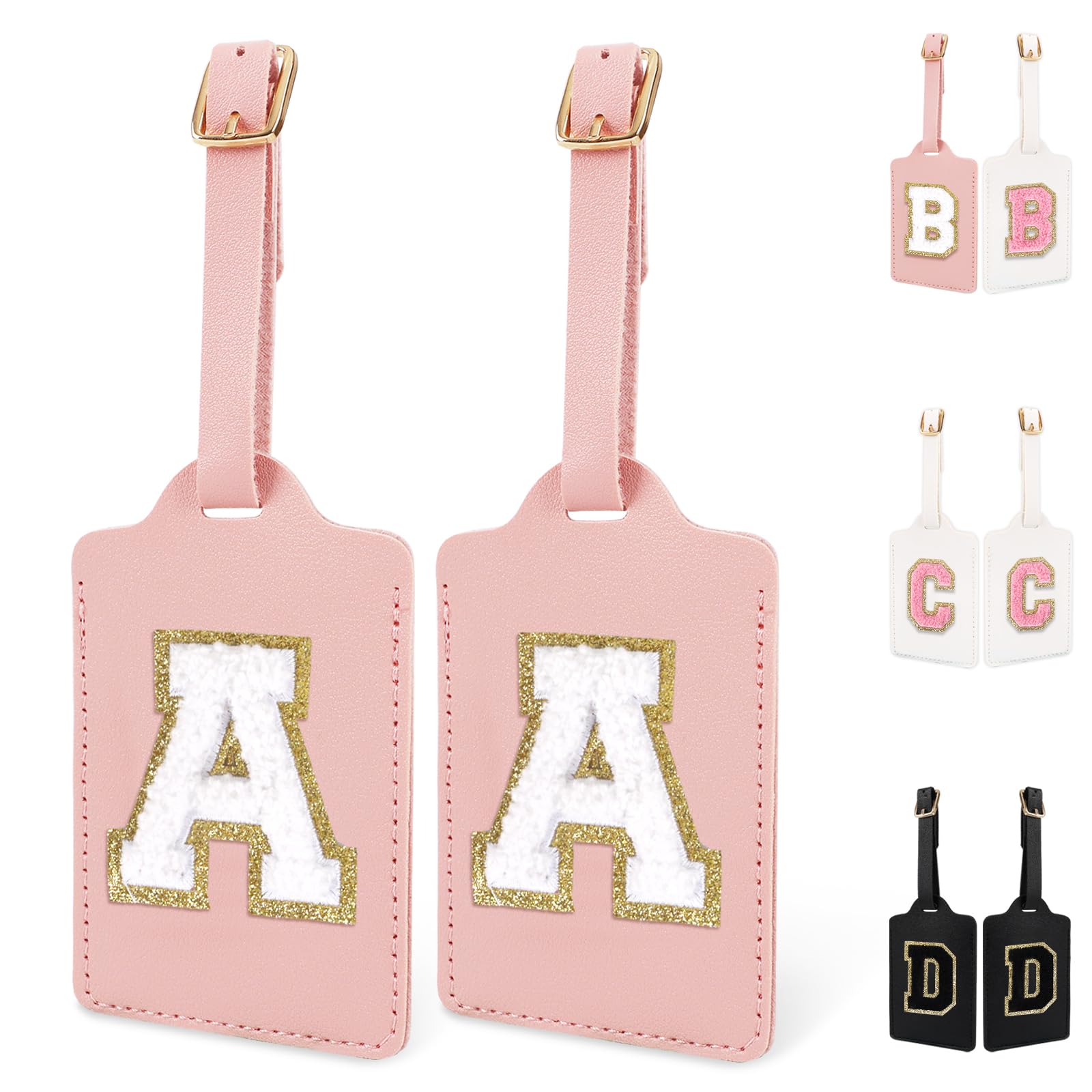 Amazon.com: 2 Pack Initial Letter Luggage Tag A for Suitcases TSA ...