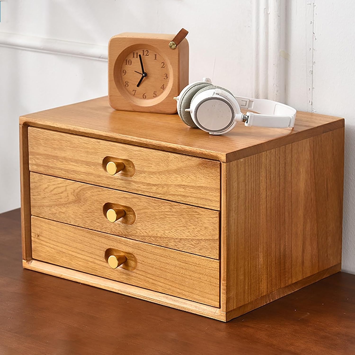 Amazon.com: Desktop organizer with drawers,Wooden desk organizer ...