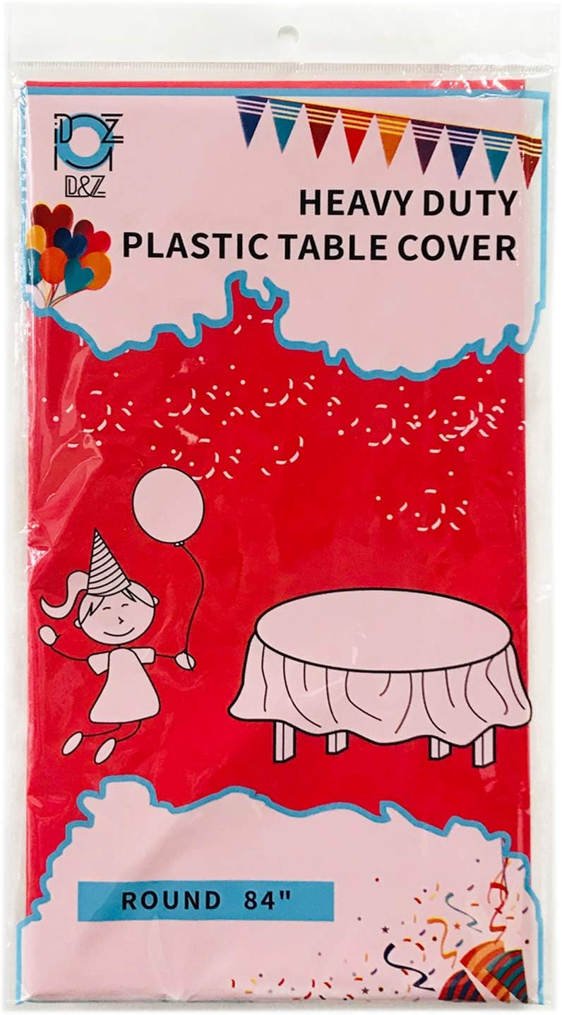 Amazon.com: Red Round Plastic Tablecloth - 4 Pack - Premium Quality ...