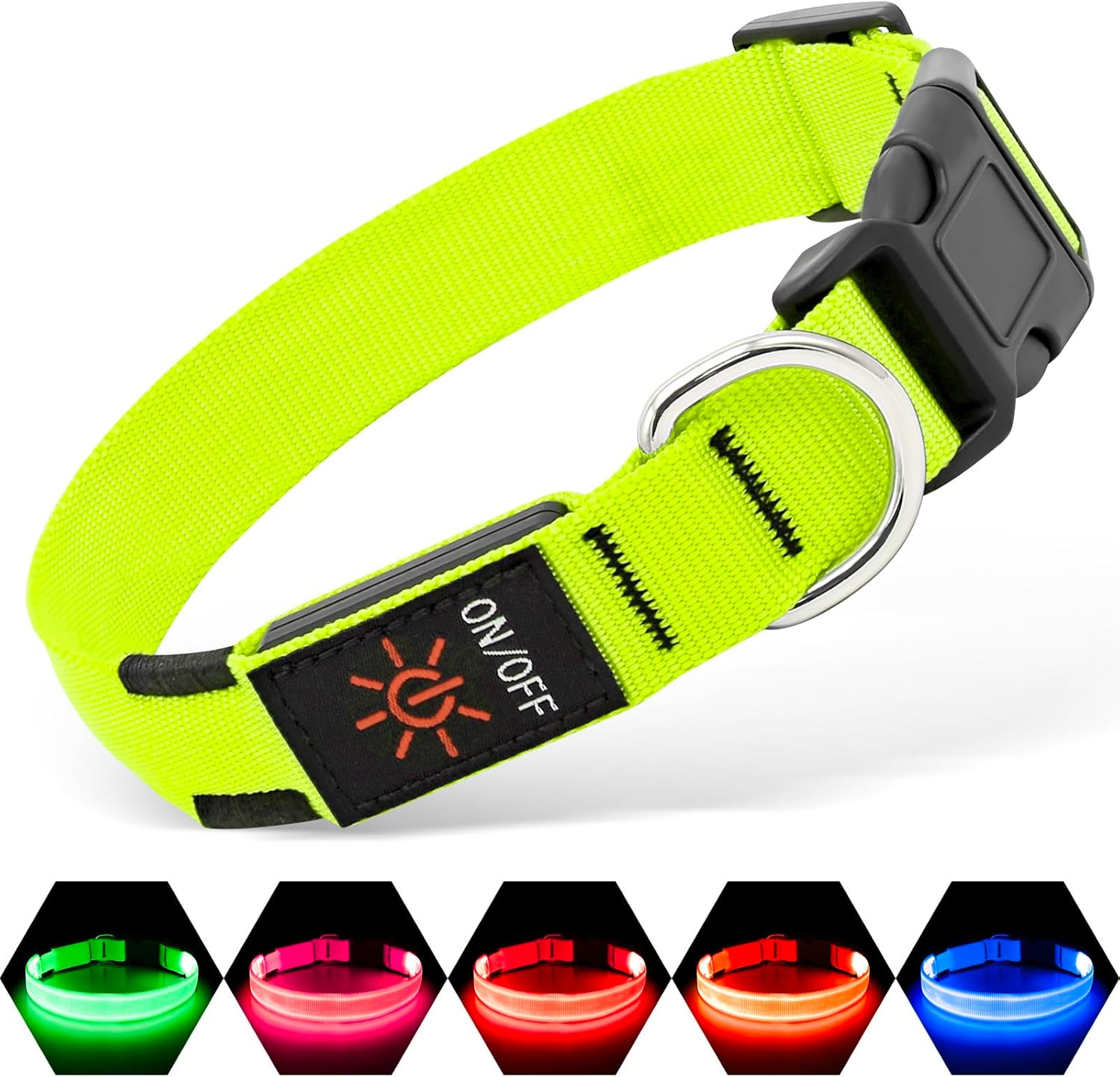 Illumifun Light Up Collar for Dogs, USB Rechargeable LED Dog Collar ...