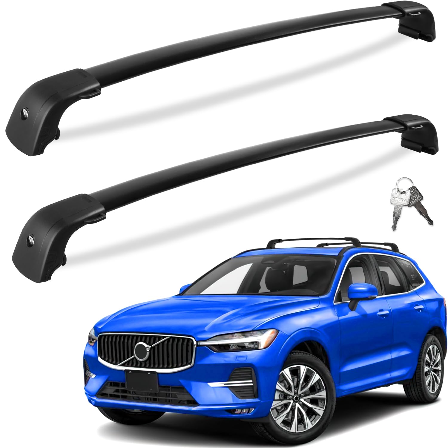 Amazon.com: Tuyoung 220lbs Lockable Roof Rack Cross Bars Compatible ...
