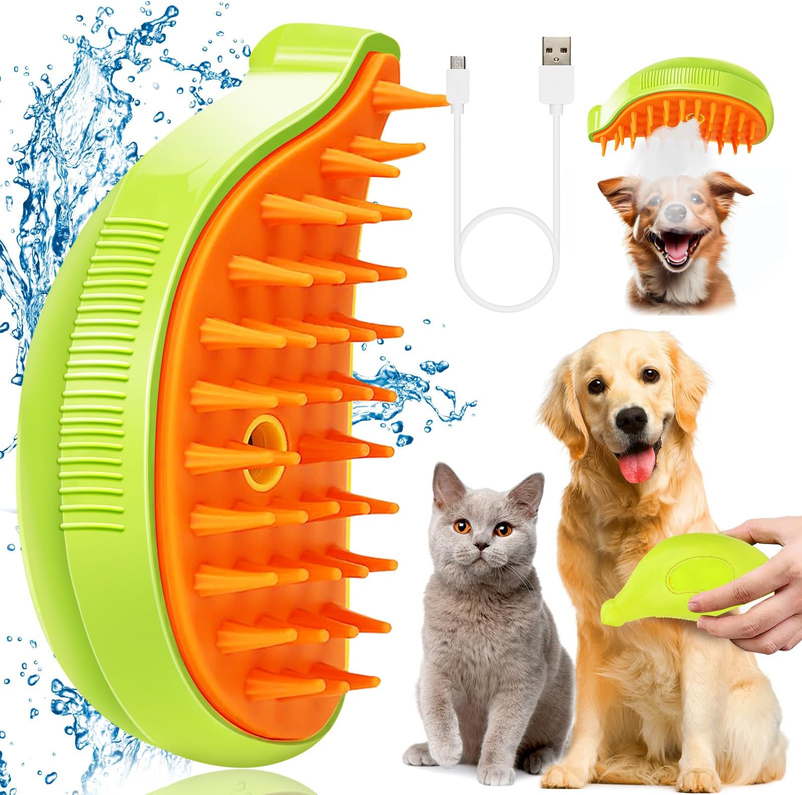 Amazon.com: Cepillo de vapor para gatos Spritz Defur Peine para gatos ...