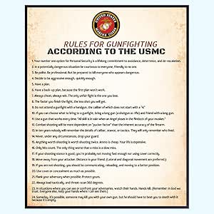Amazon.com: Blessed Posters Rules for Gunfighting - Marine Corps ...