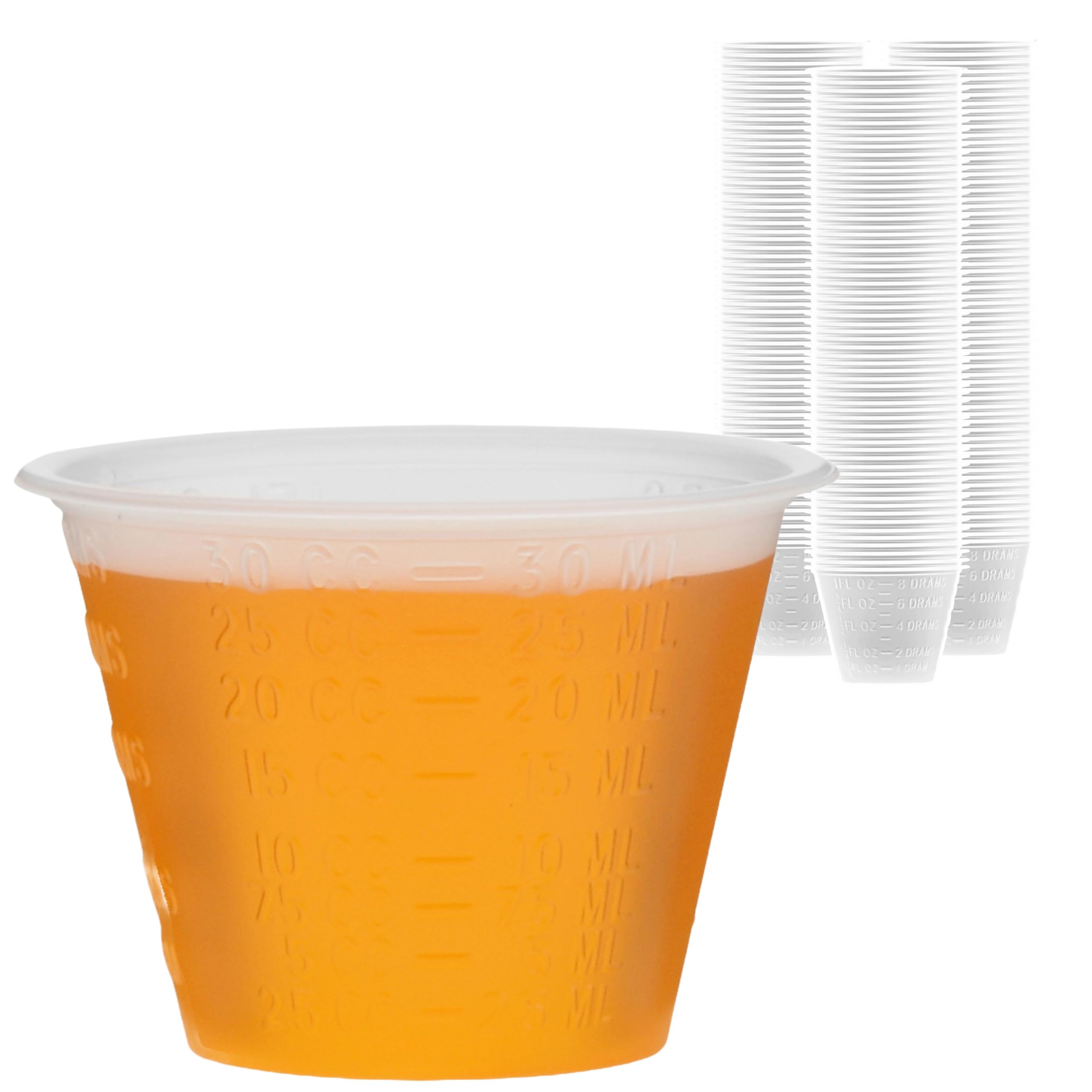 Amazon.com: 300 Plastic Medicine Cups Small 30 ml Disposable Graduated ...