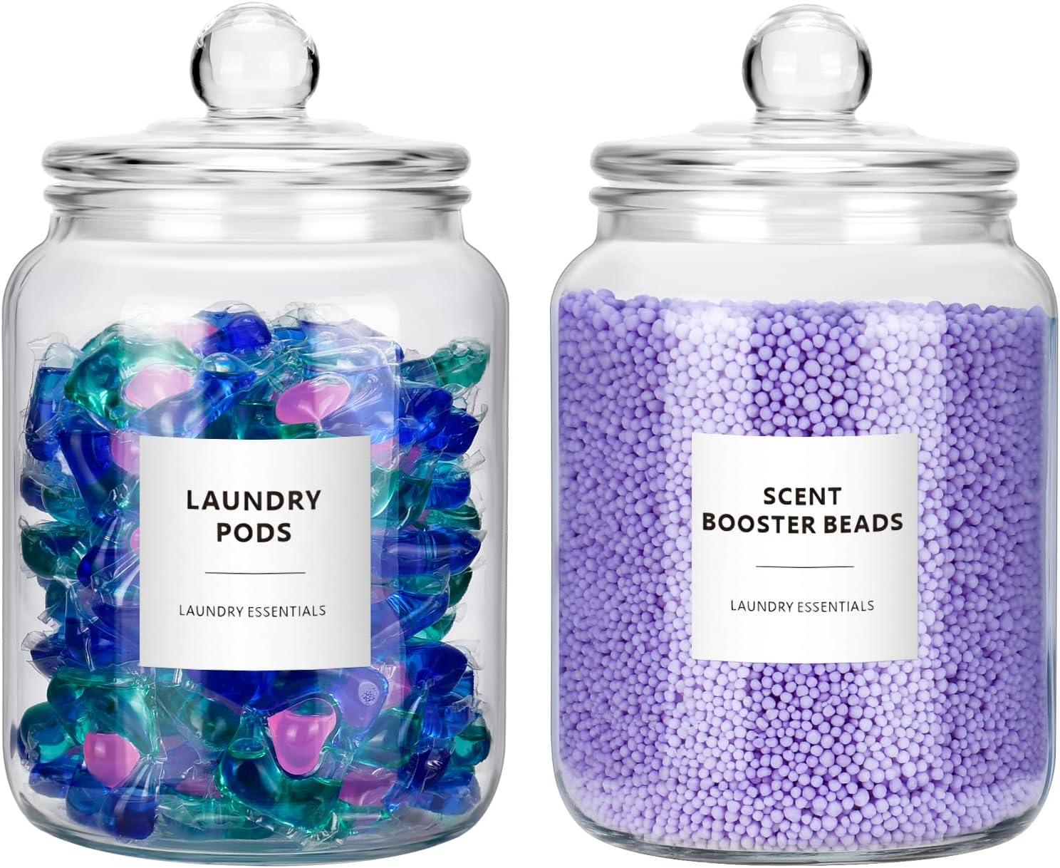 Amazon.com: Glass Jars for Laundry Room Organization - 2 Pack, 0.5 ...