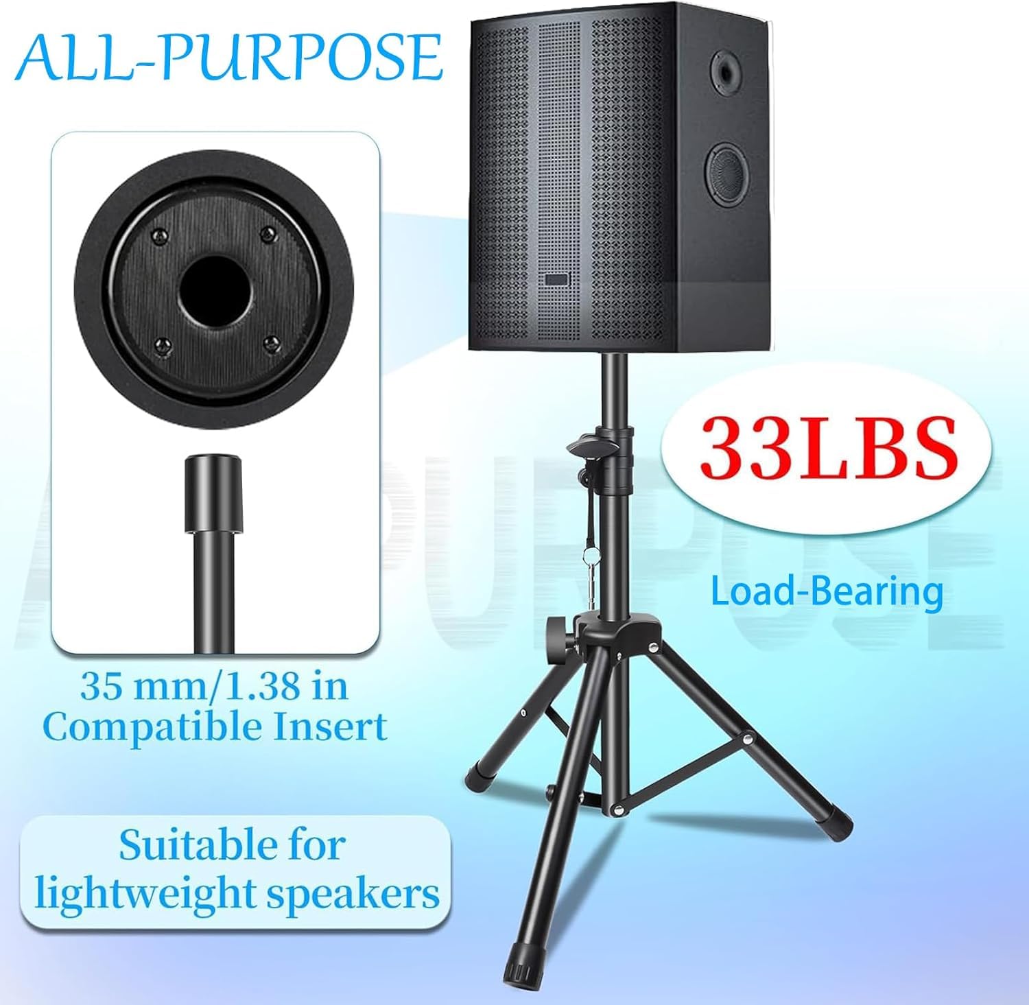 Snapklik.com : GZGDLJQ Small Speaker Stand, Height Adjustable 35-47 ...