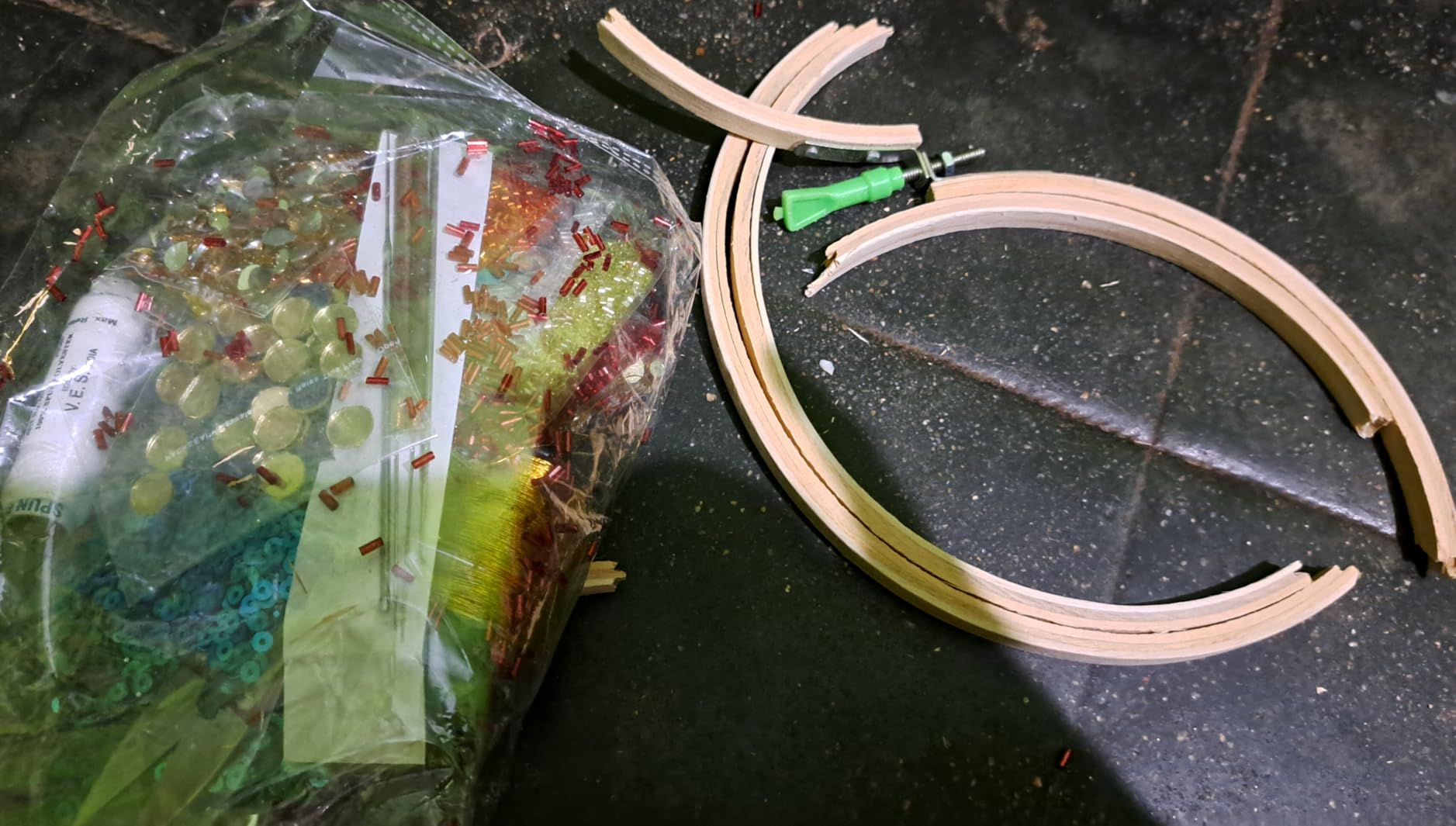 Qroof Aari Work,Maggam Work Materials Kit Sepi Glass Beads Mirror Combo ...