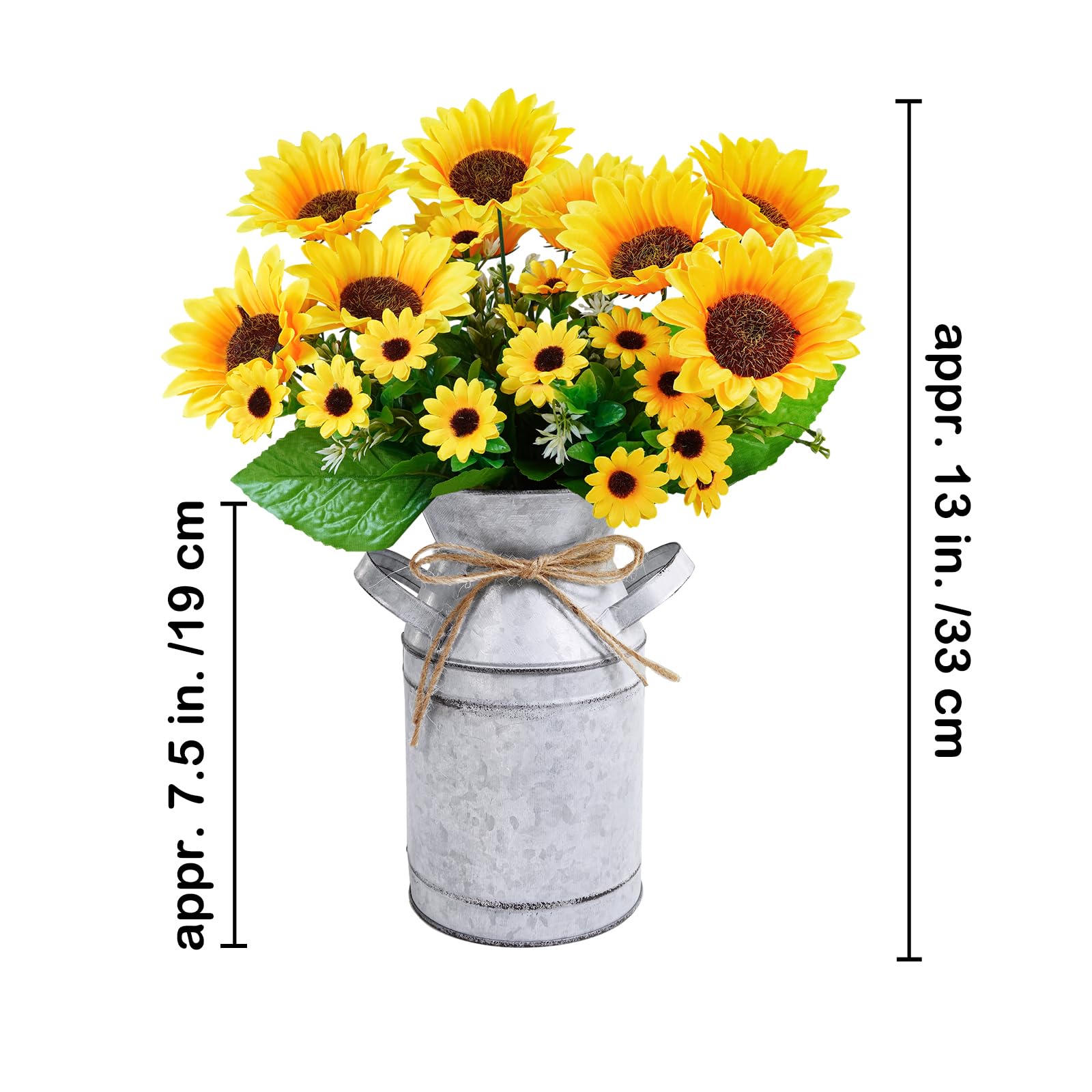 Sunflower Arrangements In Metal Containers Set Of 2 Luxury Real Touch