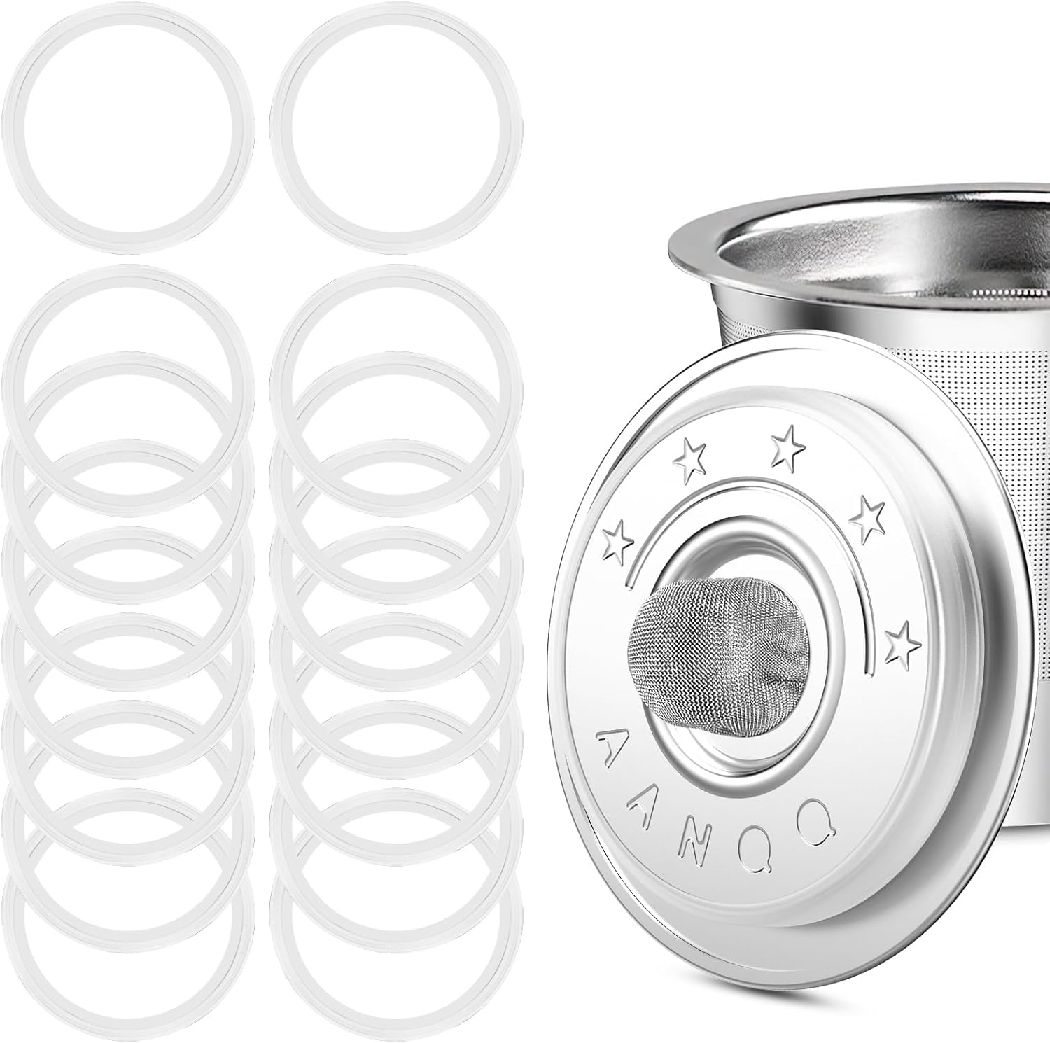 Amazon.com: 2 Pack K Cup Reusable Coffee Pods and 20Pcs Silicone Gasket ...