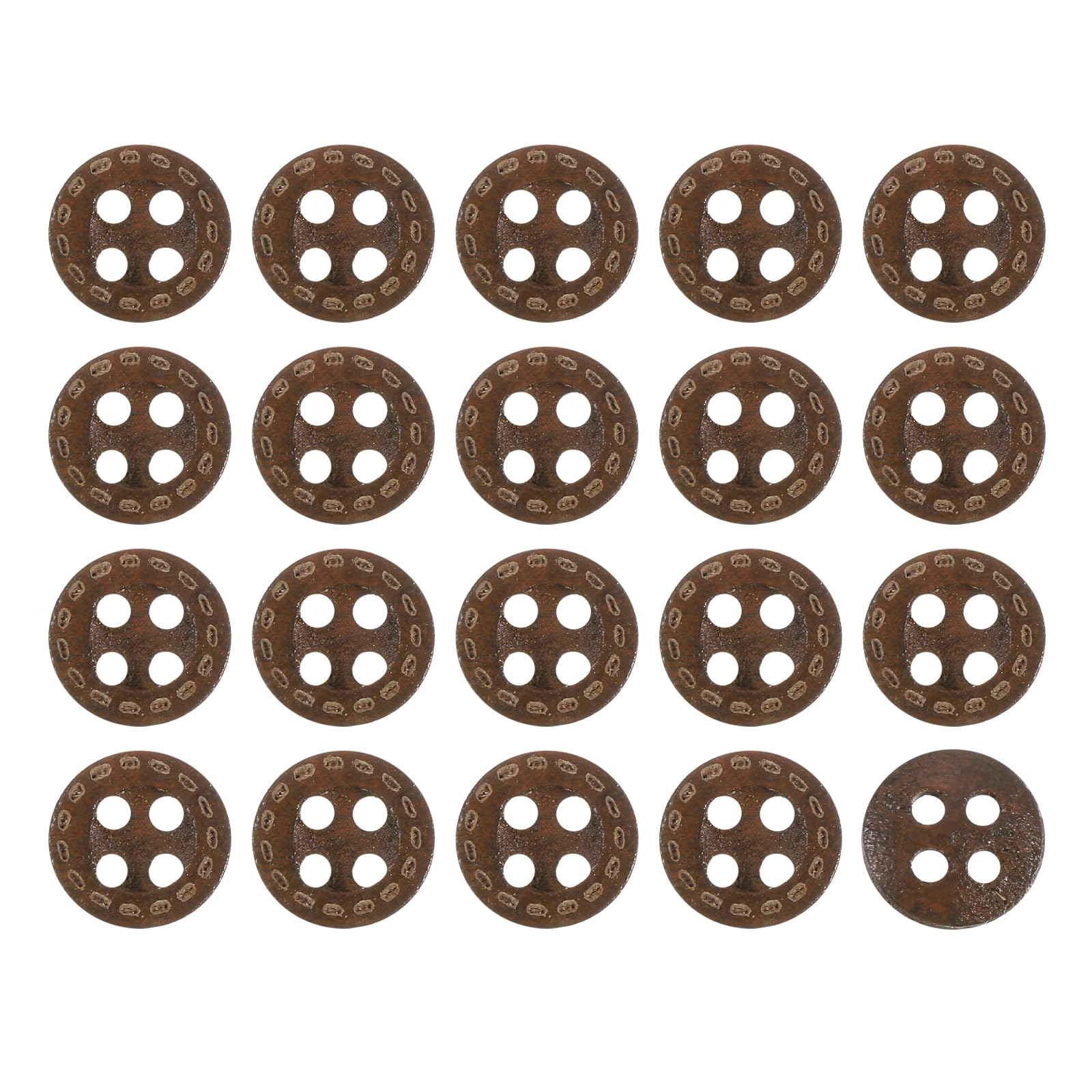 Natural Wood Sewing Supplies Uxcell 50pcs Wooden Buttons - 10mm Round 4 ...