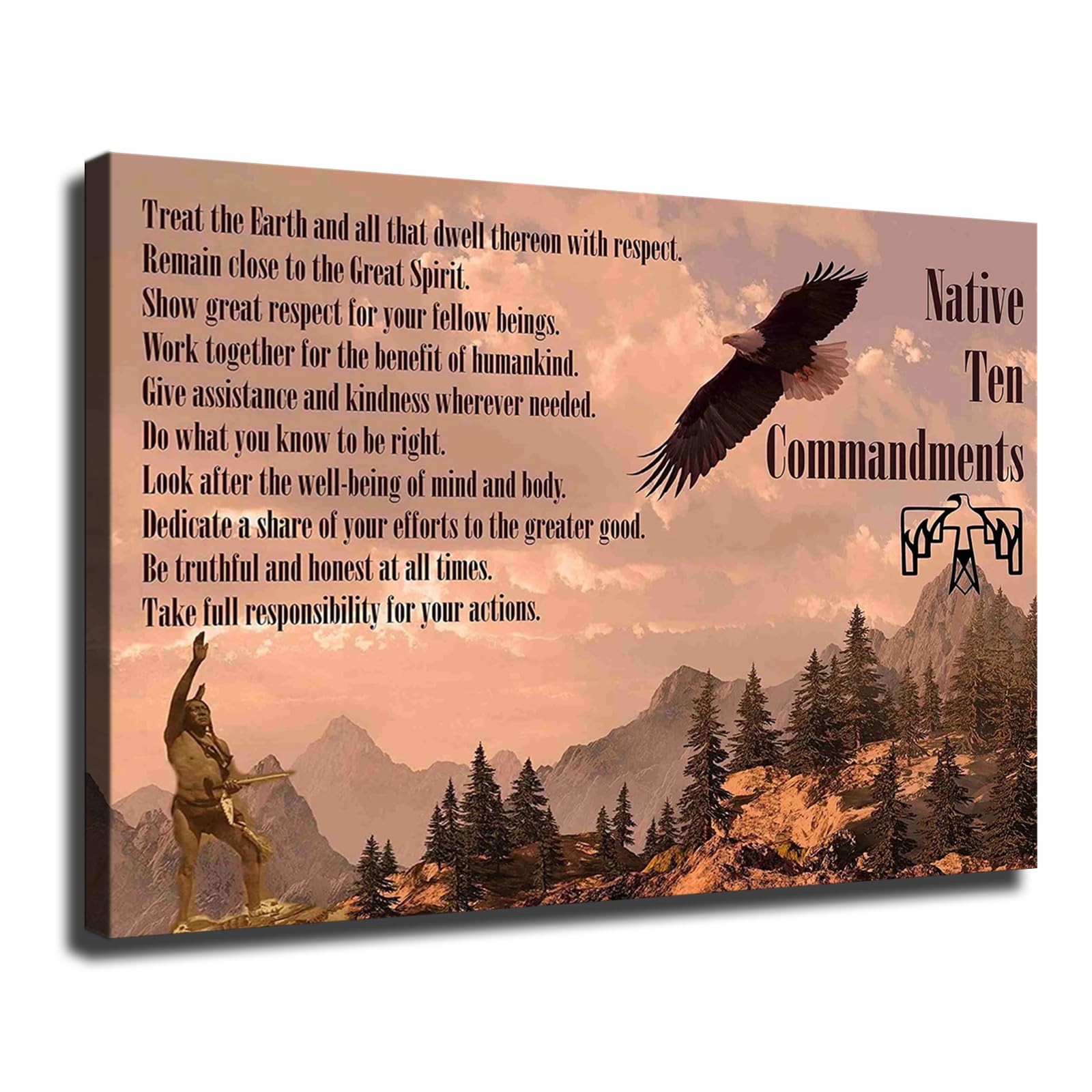 Amazon.com: The Native American Indian 10 Ten Commandments Poster ...